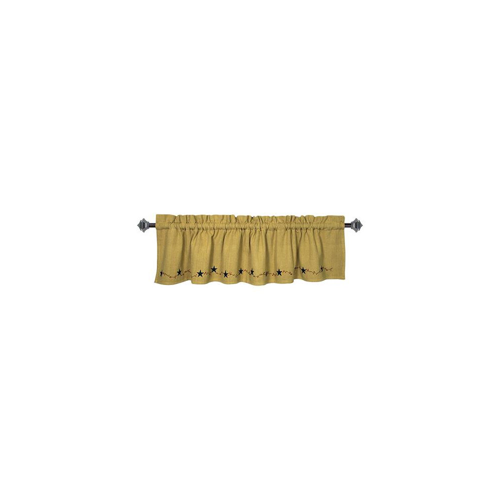 Gracie Oaks Kath Berry With Star Window Valance And Rod Set | Wayfair