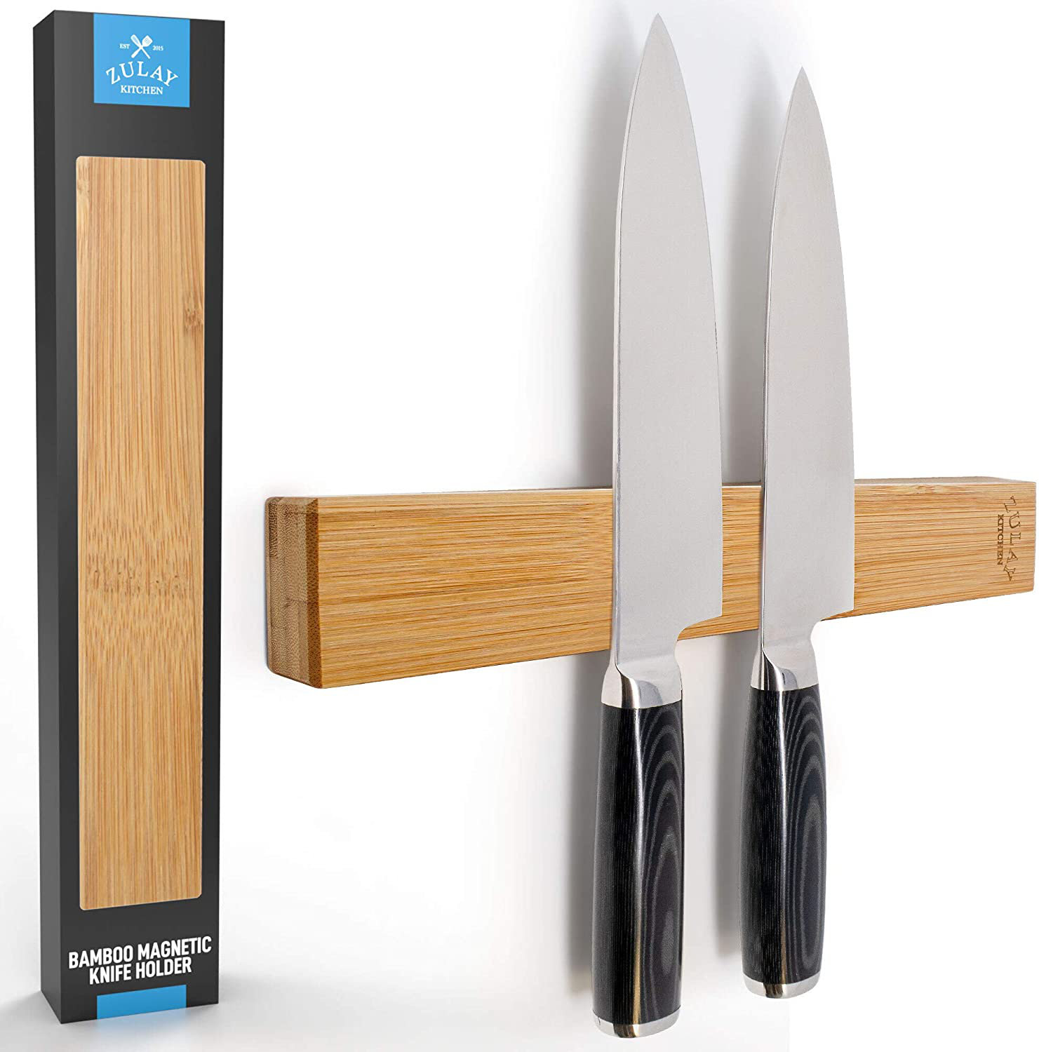Zulay Kitchen 1 Piece Bamboo Wood Magnetic Knife Holder | Wayfair