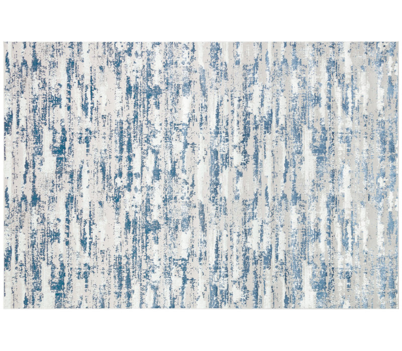 Wrought Studio™ Blue Abstract Washable Non Skid Area Rug | Wayfair