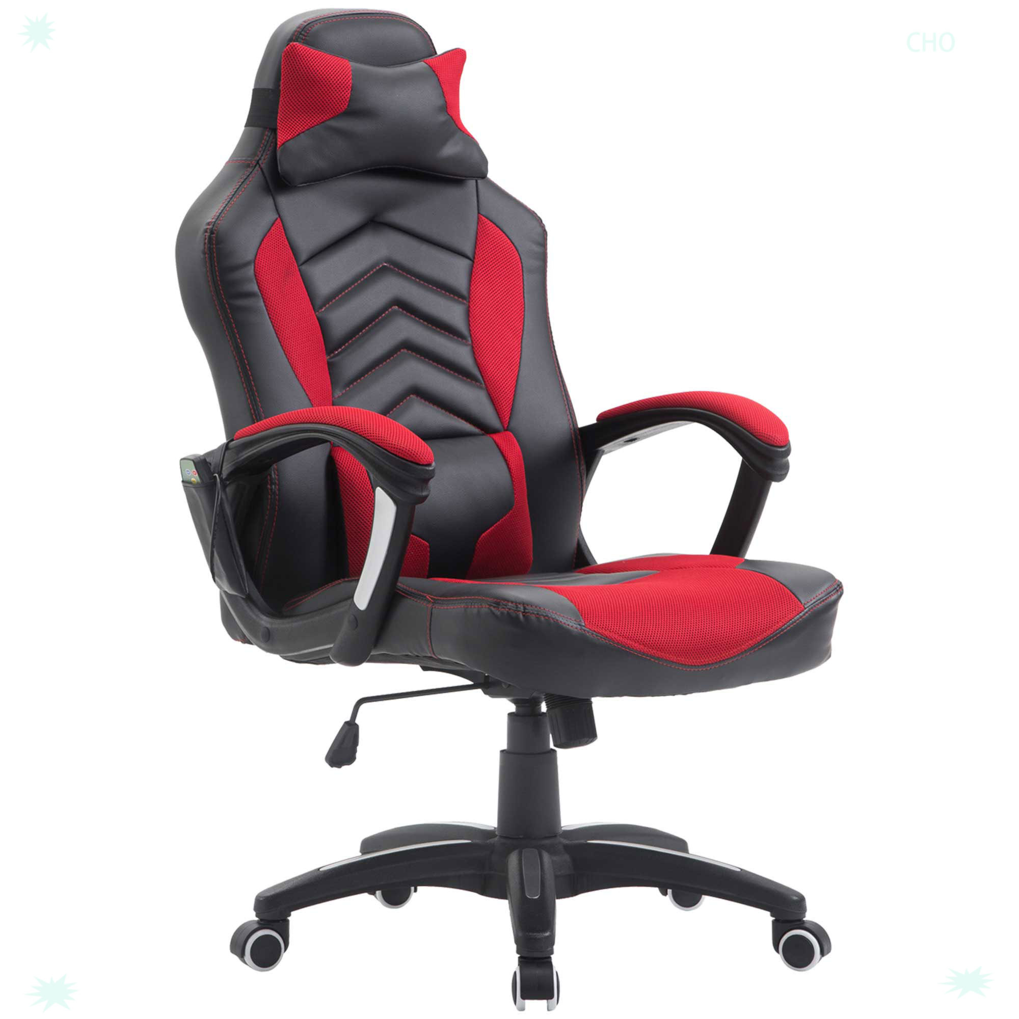 Inbox Zero 6 Vibrating Point Massage Computer Gaming Chair 5 Modes ...