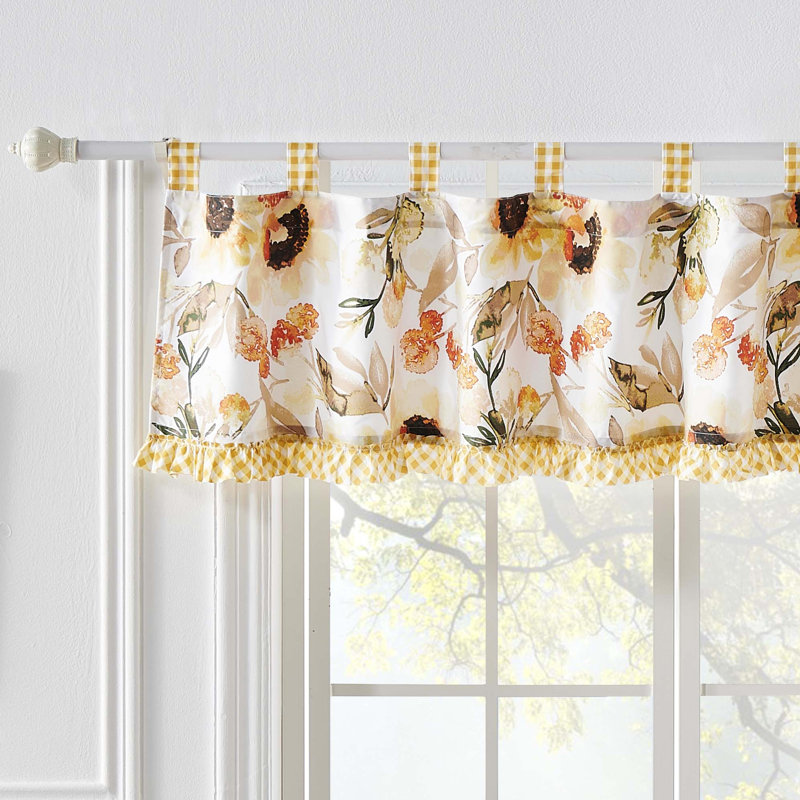 Greenland Home Fashions Somerset Sunflower 84'' Window Valance with ...