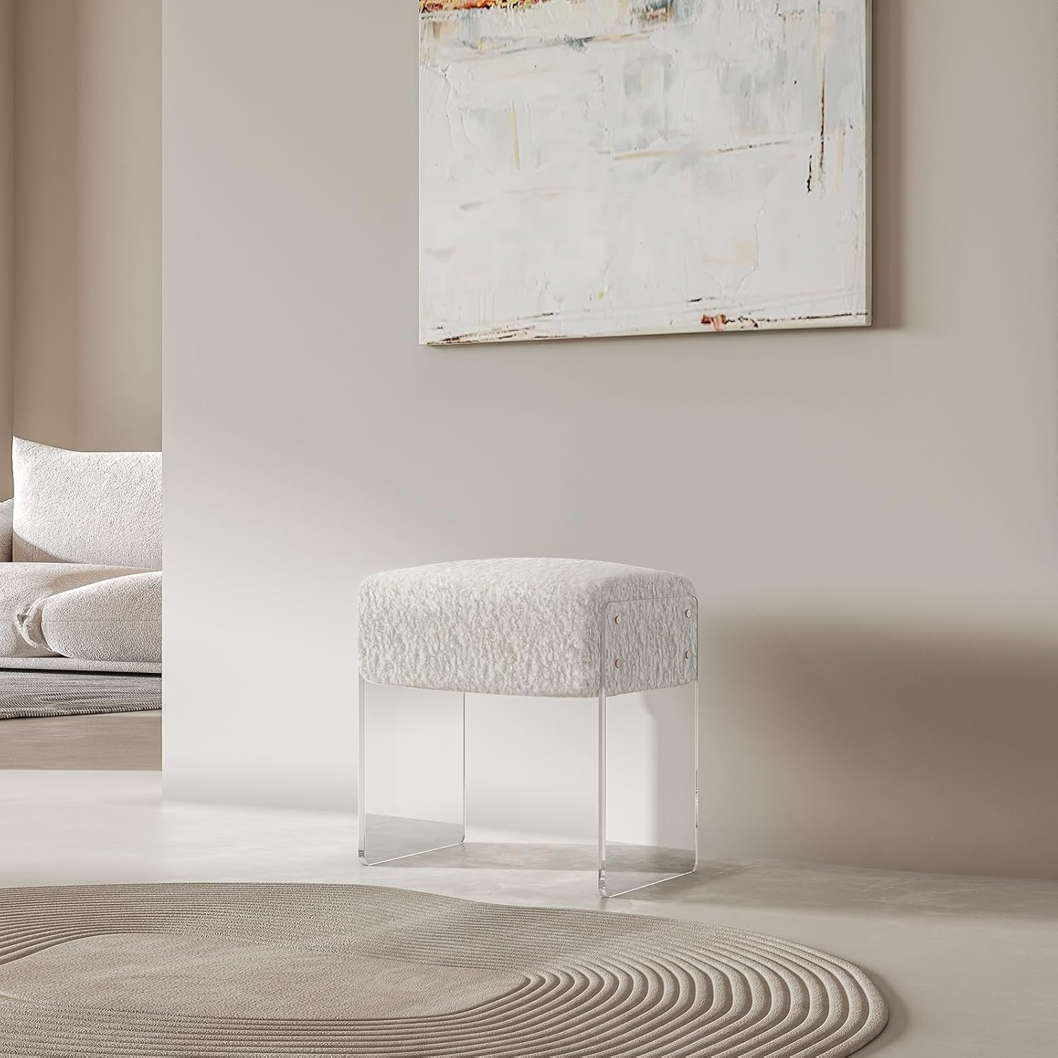 Brayden Studio Modern Multifunctional Vanity Stool And Foot Rest With ...