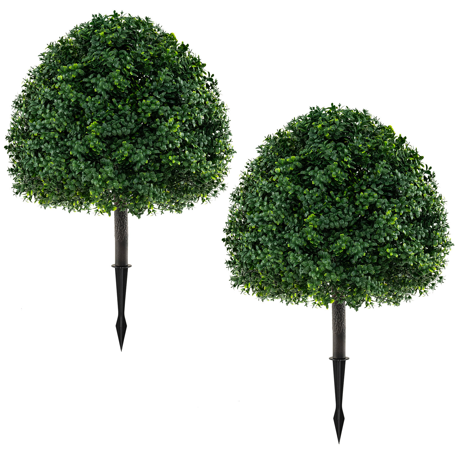 Latitude Run® 2PCS 28'' Artificial Boxwood Topiary Ball Tree Set w ...