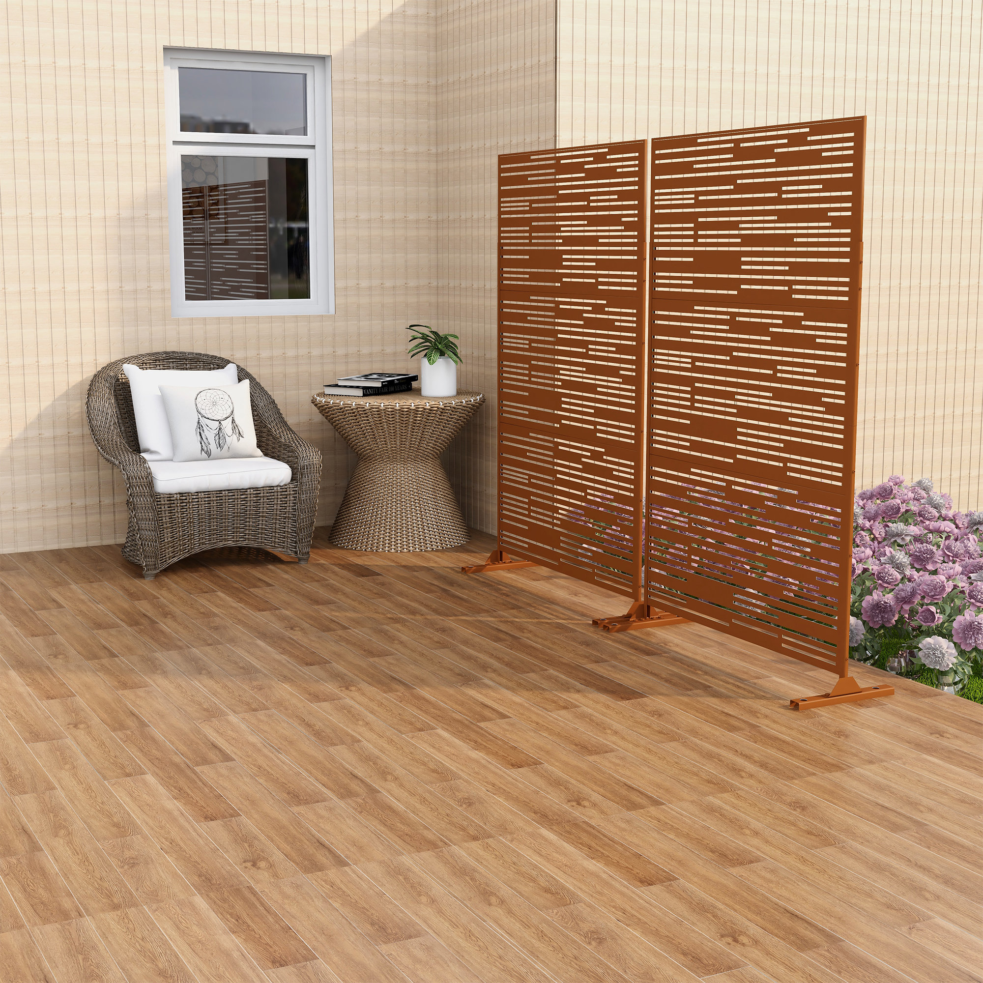 KIAYACI 6 ft. H x 4 ft. W Metal Privacy Screen - Wayfair Canada