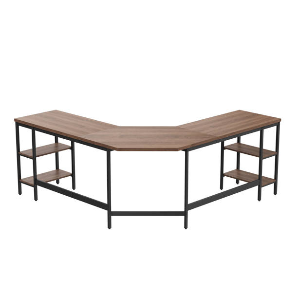 Everly Quinn Haillee L-Shaped Metal Base Desks & Reviews | Wayfair