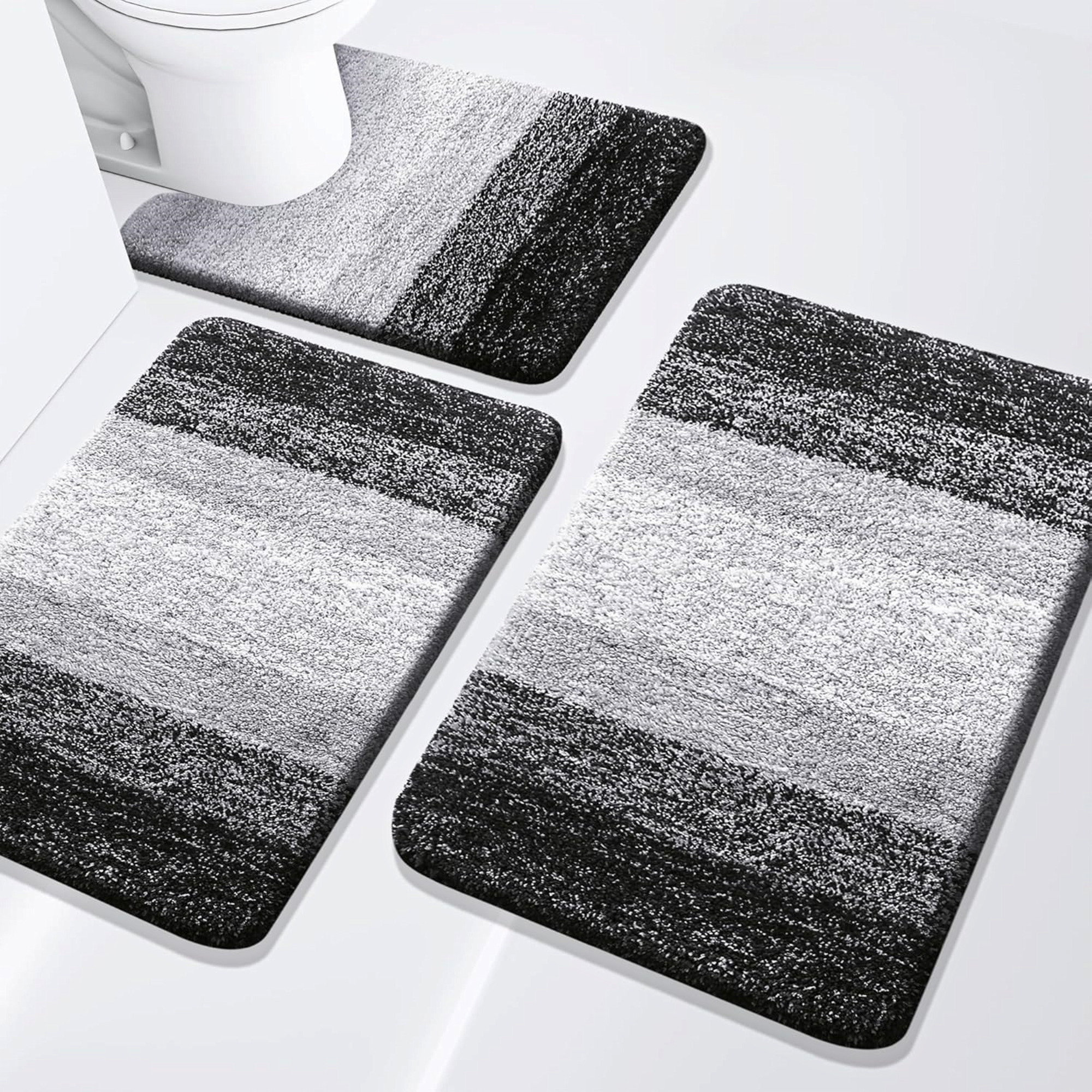 Hokku Designs Bathroom Rugs Set 3 Pieces, Extra Soft And Absorbent Bath ...
