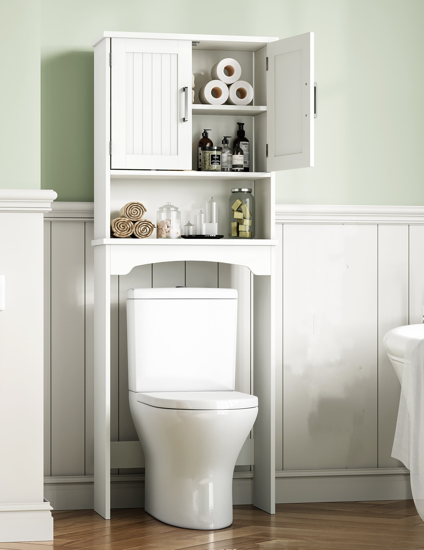 Highland Dunes Arbie Freestanding Over The Toilet Storage | Wayfair