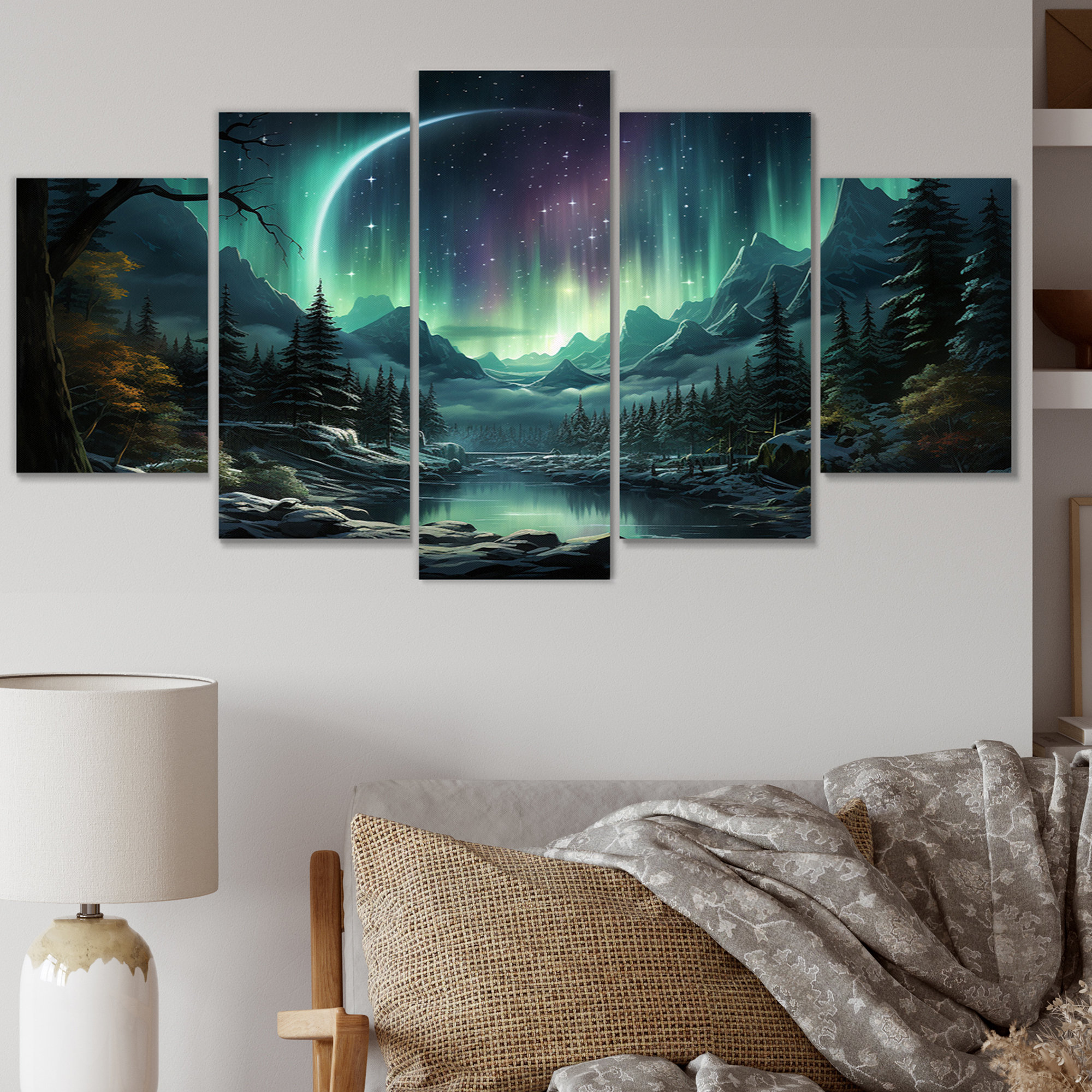 Millwood Pines 'Northern Lights Aurora Dreamscape - Landscapes Wall ...