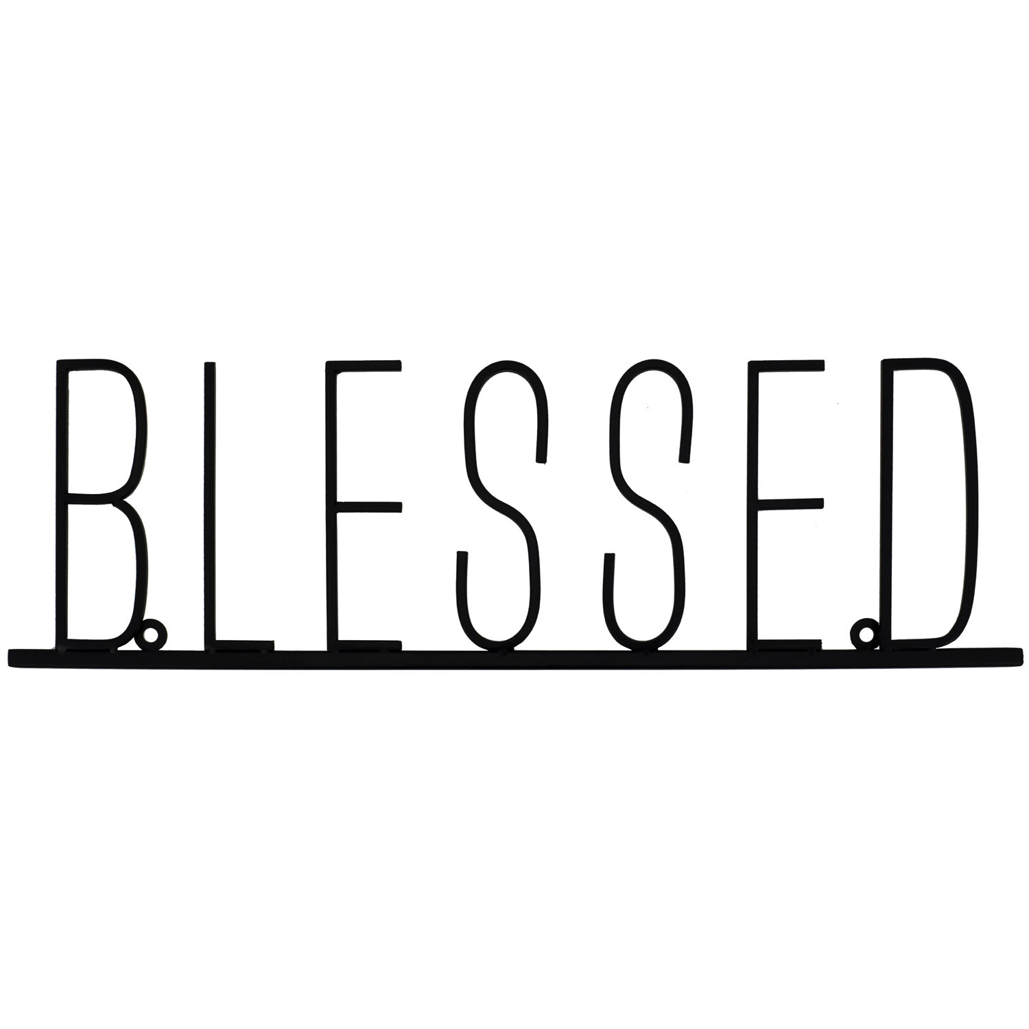 Ebern Designs 21.5X6.5"H Metal Blessed Wall Sign | Wayfair