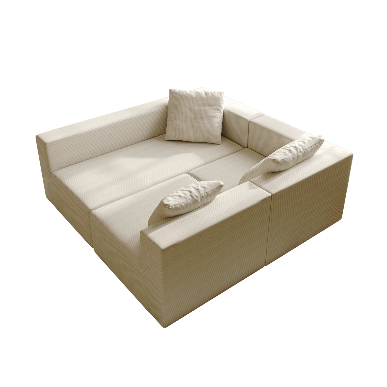 Ivy Bronx L Shaped Modular Sectional Couches Sofa,110" Corduroy ...