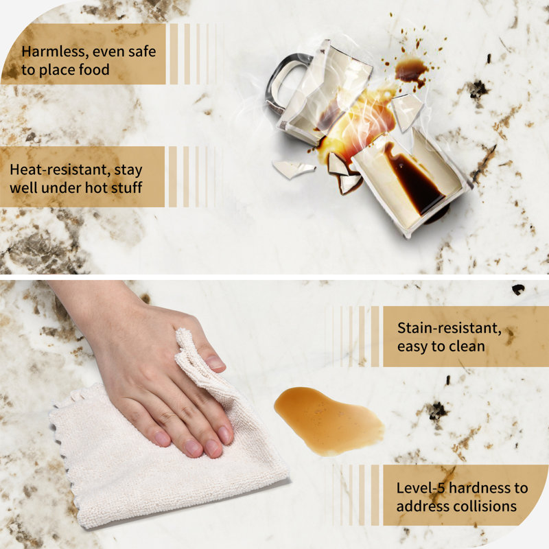 Wrought Studio™ Iaisha 63" Marble Sintered Stone Dining Table Luxury ...