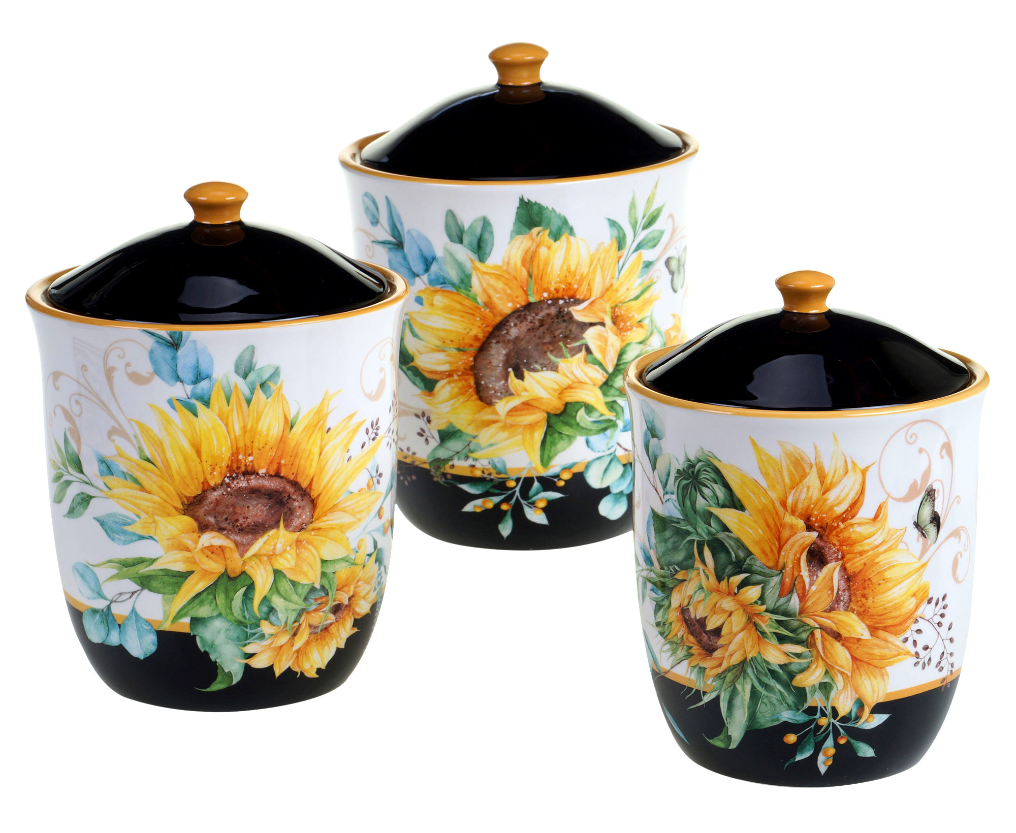 Certified International Sunflower Fields Canister Set 3 Pc. & Reviews ...