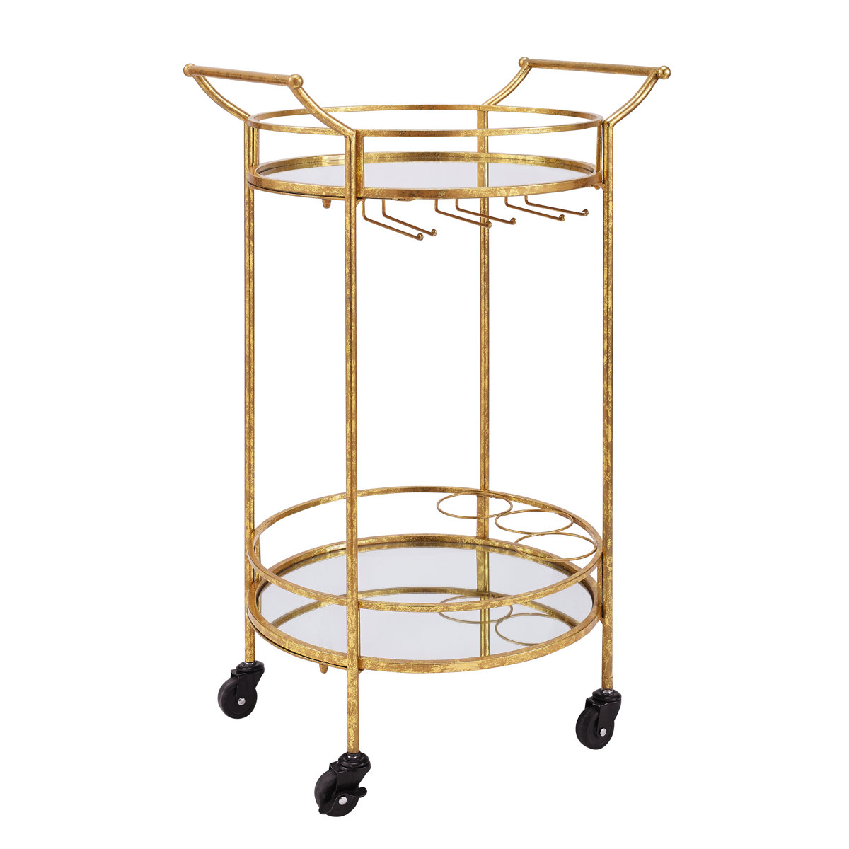 House of Hampton® Round Modern Industrial Metal Bar Cart & Reviews ...