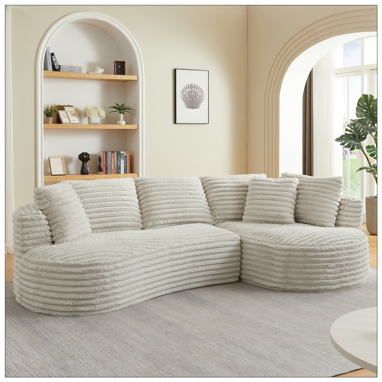Mercer41 Modern Curved L-Shape Luxury Sectional Oversized Sofa ...