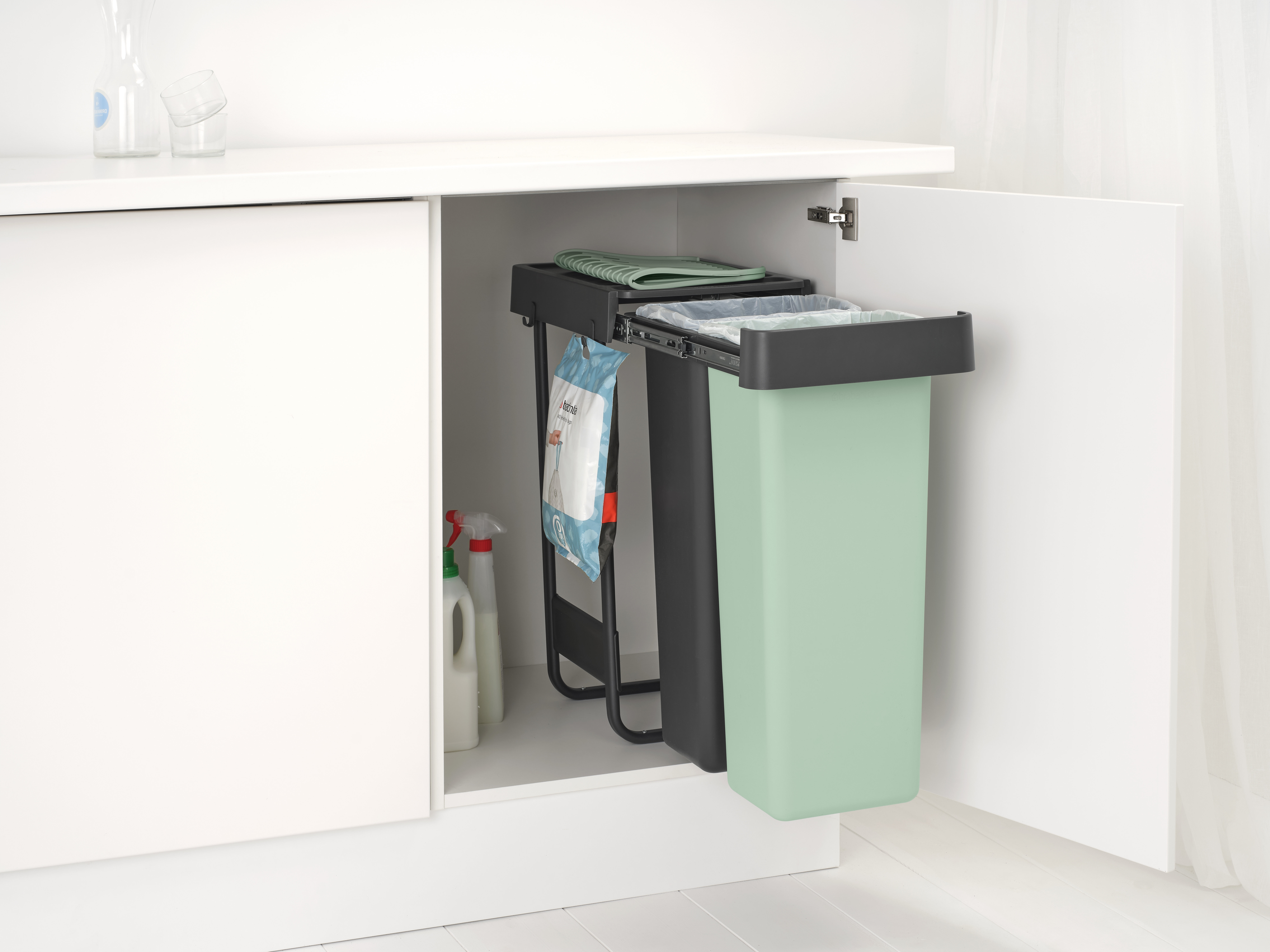 Brabantia Sort & Go Pull Out In-Cabinet Plastic Dual Compartment ...
