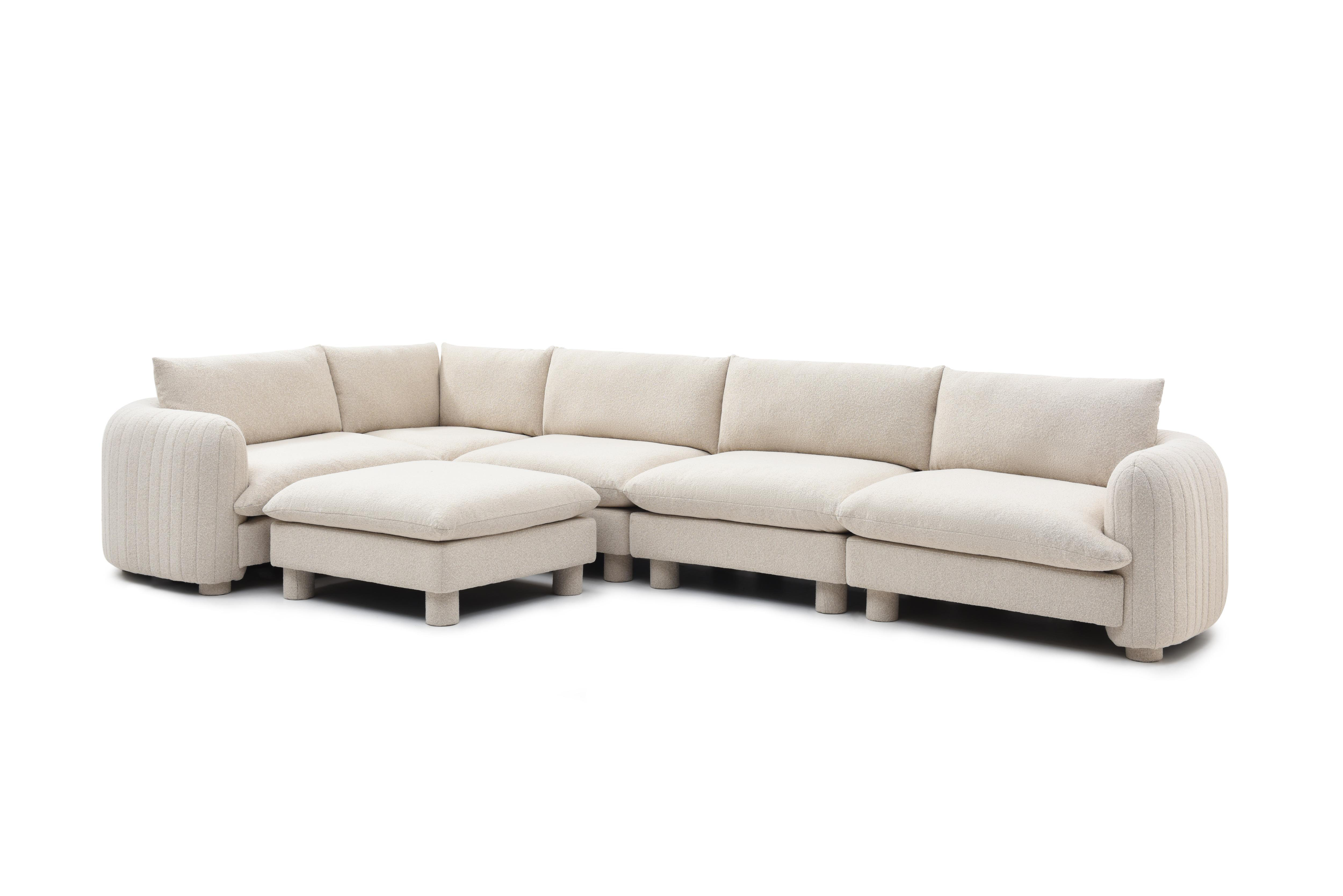 Almond Wind The Bayshore 5-Seater Modular Sofa, | Rust & Fawn Color ...