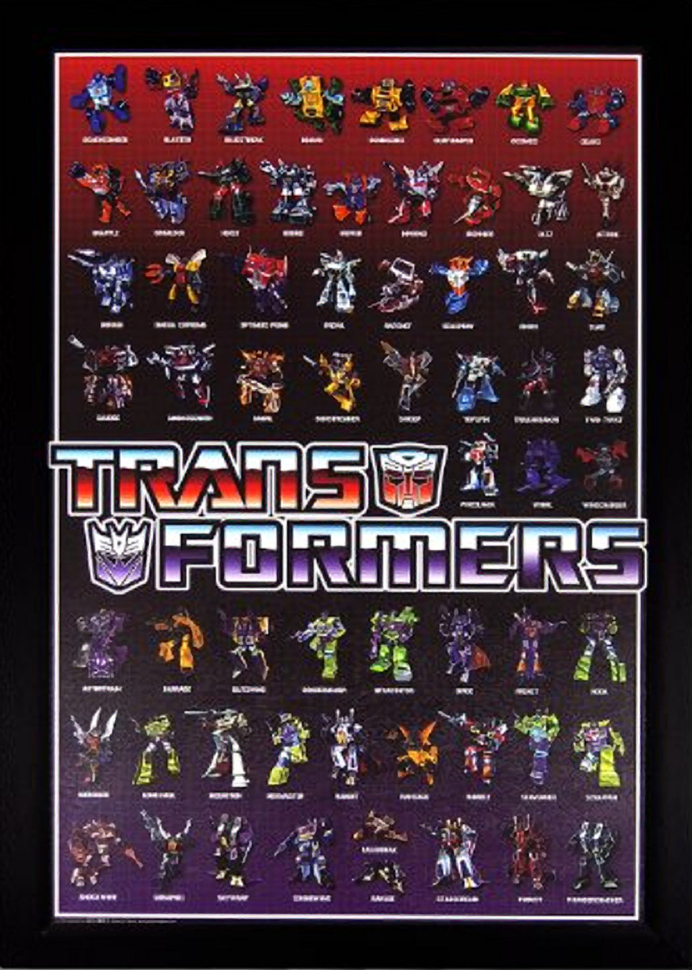 Buy Art For Less The Transformers Cast 59 Characters - Picture Frame ...