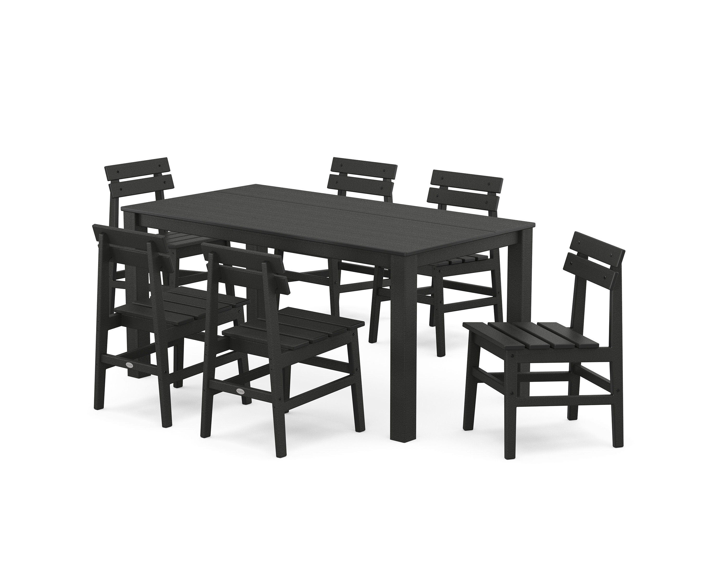 POLYWOOD® Modern Studio Plaza Chair 7-Piece Parsons Table Dining Set ...