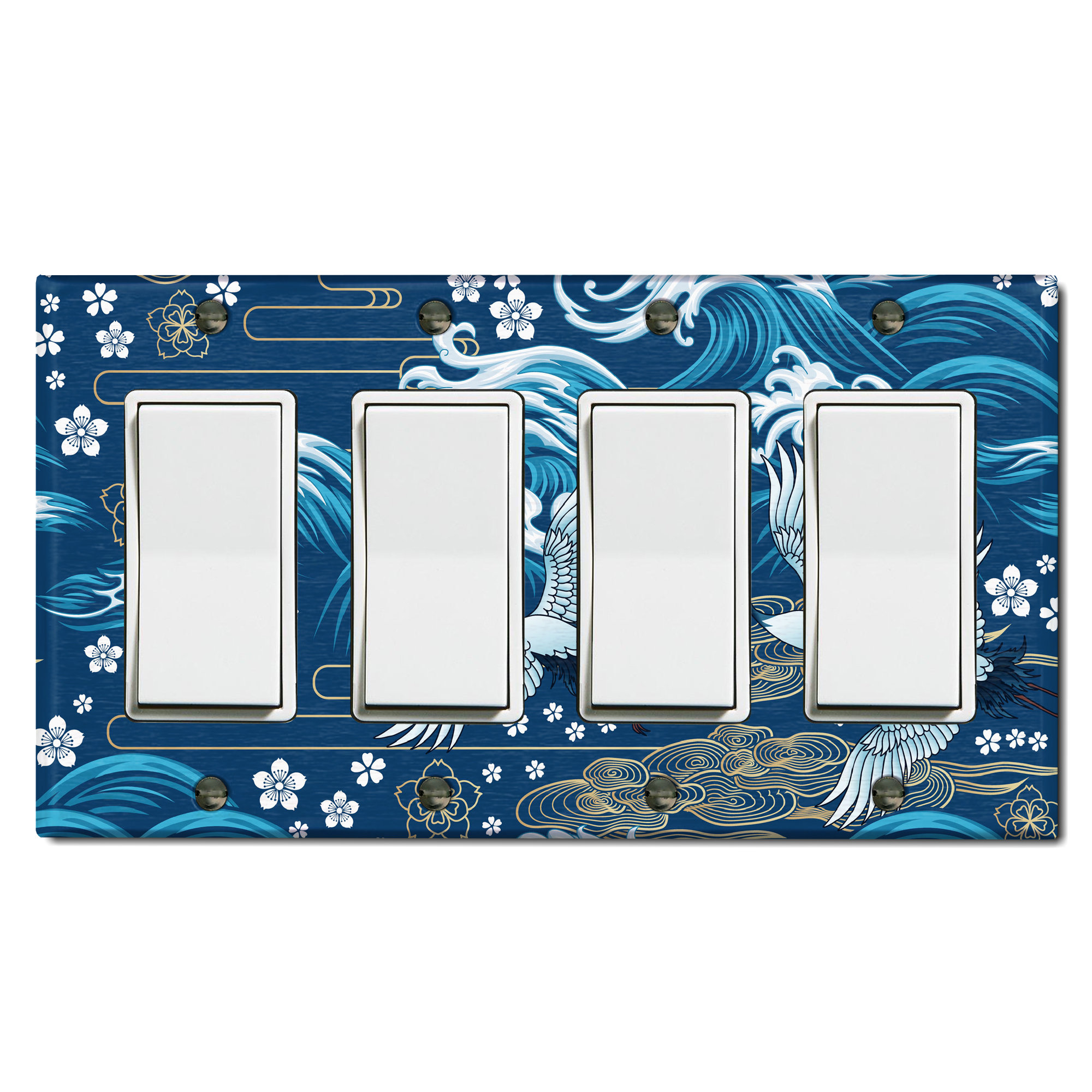 WorldAcc Metal Light Switch Plate Outlet Cover (Japanese Flying Crane ...