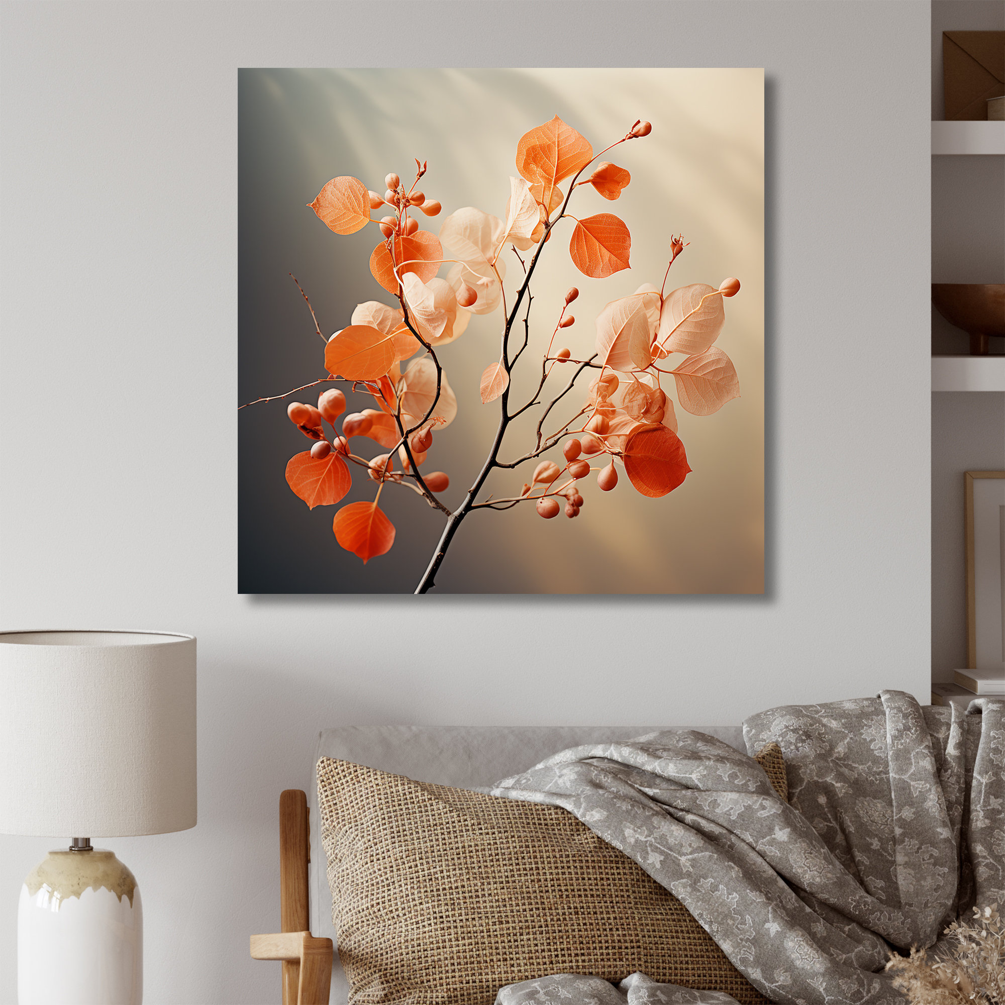 Ebern Designs Apricot Abstract On Canvas Print | Wayfair