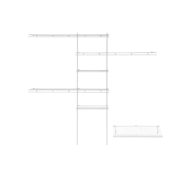 ClosetMaid 60" W - 96" W Wire Closet Organizer Kit with Shoe Shelf ...