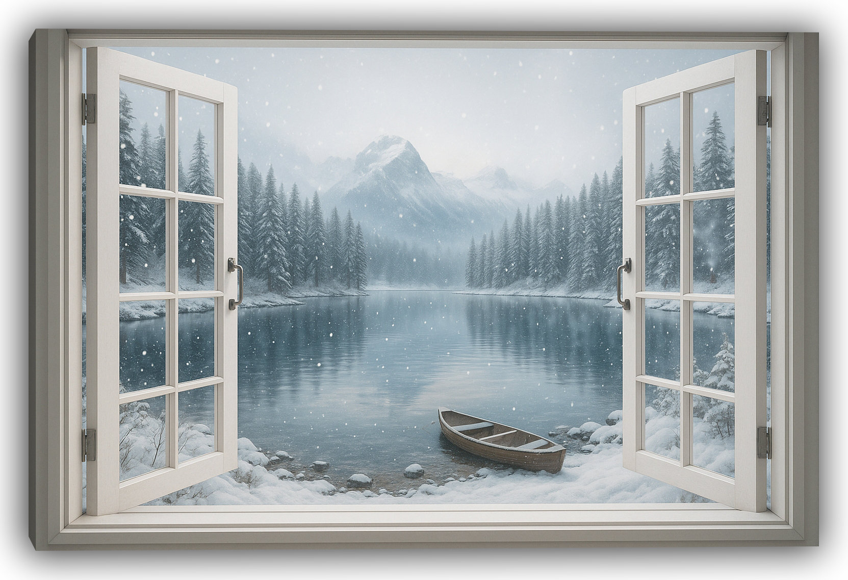 Ophelia & Co. Mountain Silence – Winter Window View Landscape Wall Art ...