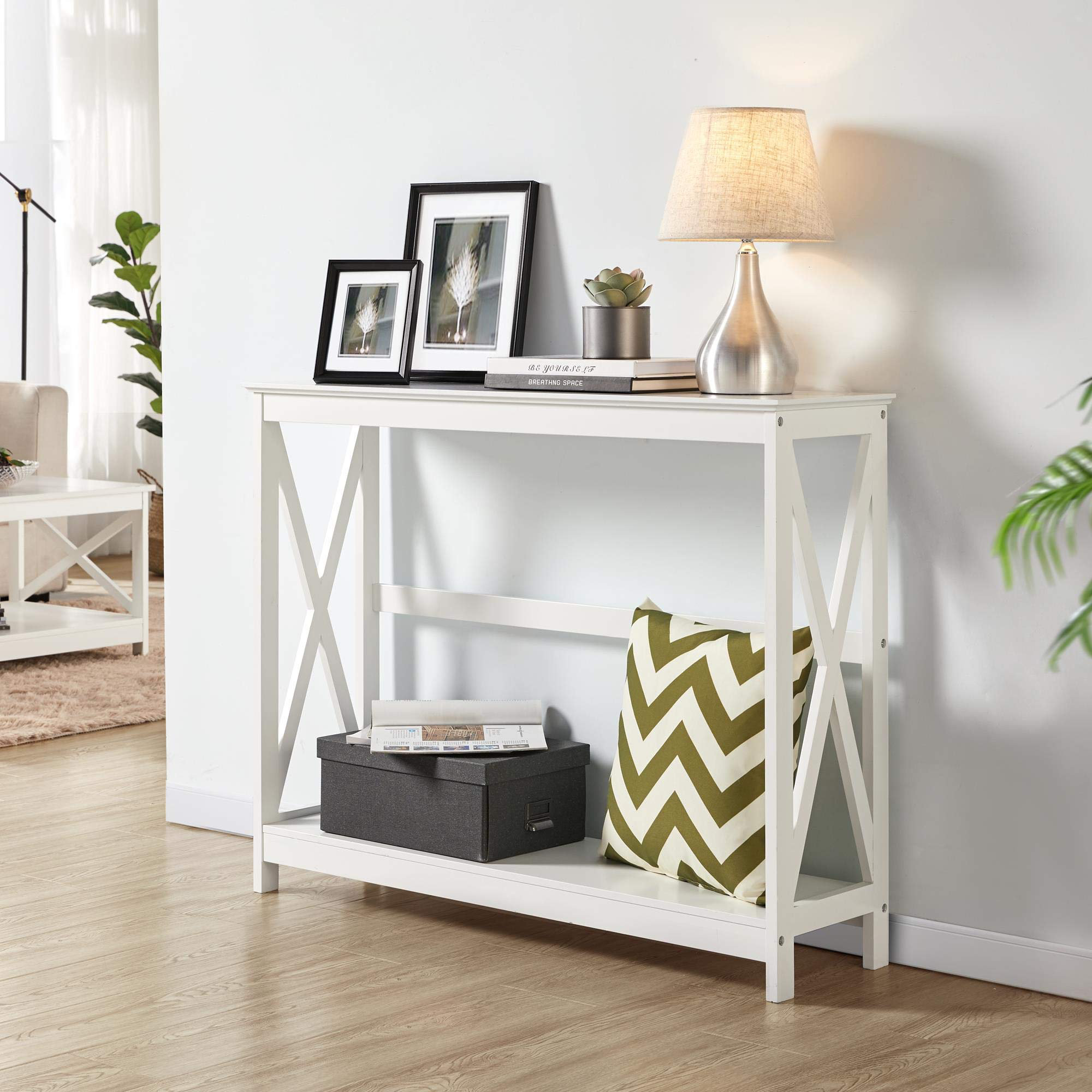 Latitude Run® Console Table For Entryway, 2 Tier Narrow Sofa Table ...