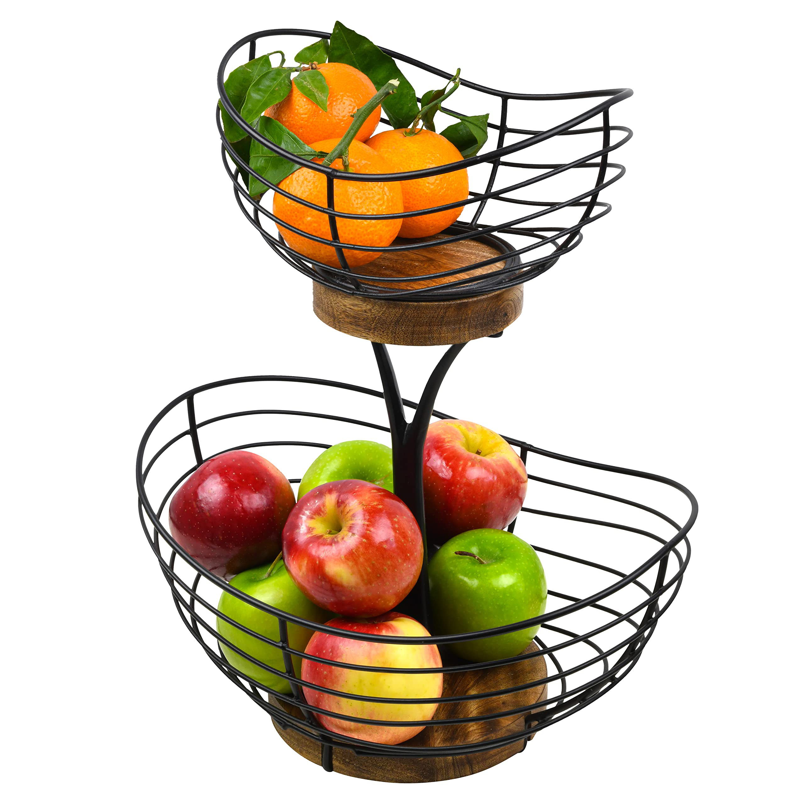 Red Barrel Studio® Modern Farmhouse 2 Tier Fruit Basket For Kitchen ...