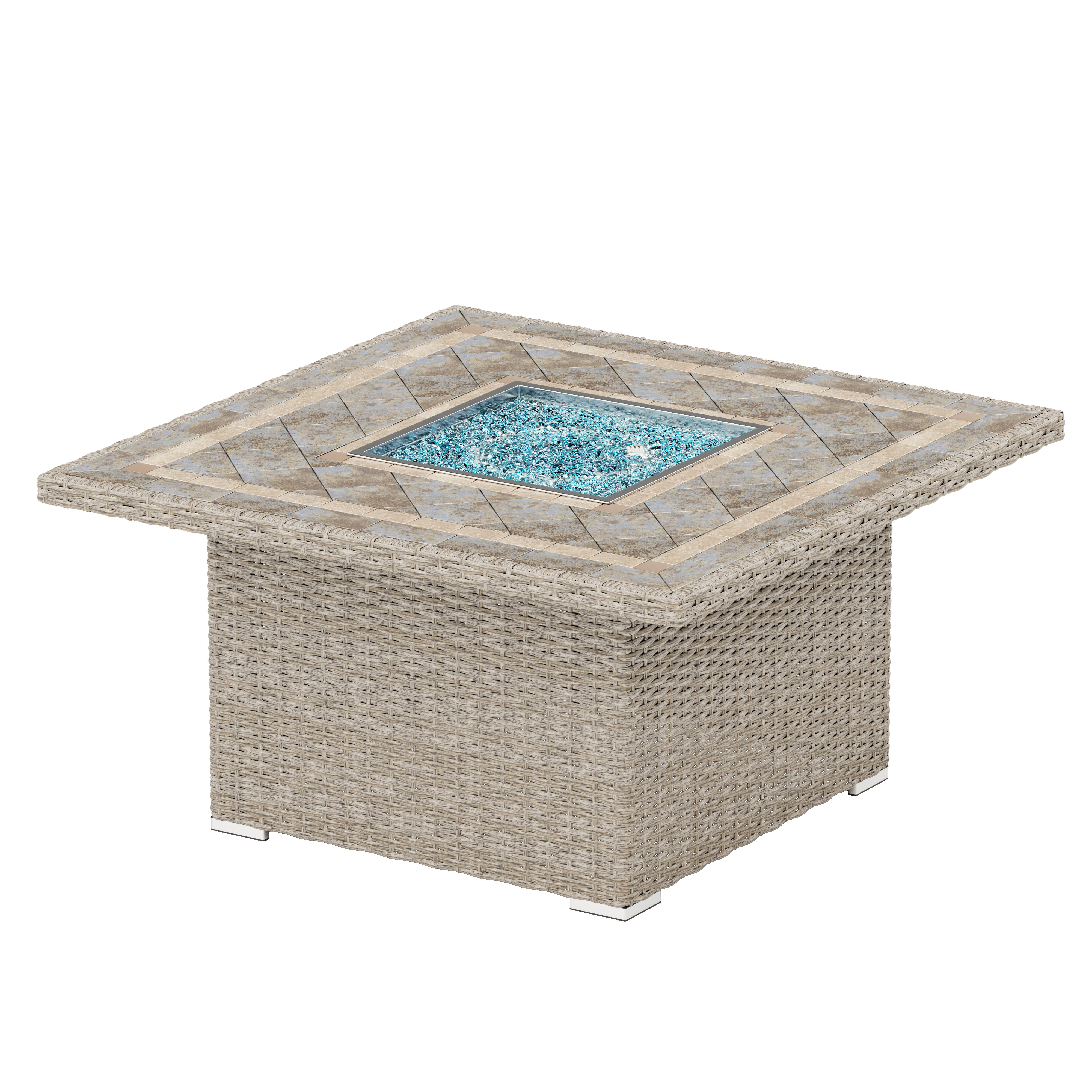 Borealis Propane Outdoor Fire Pit Table With Ceramic / Tile Top ...