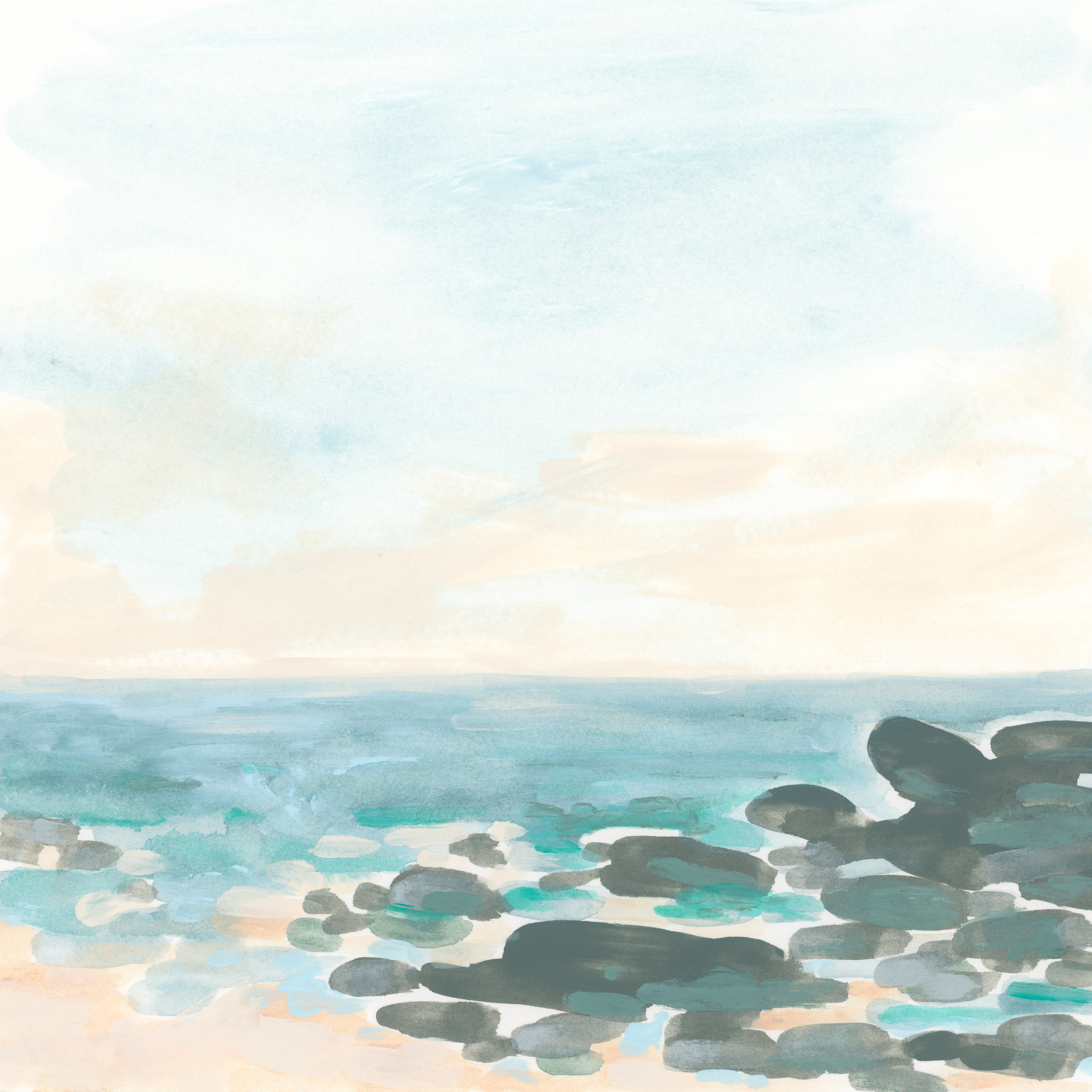 Highland Dunes Eulus Shore Stones II On Canvas by June Erica Vess Print ...