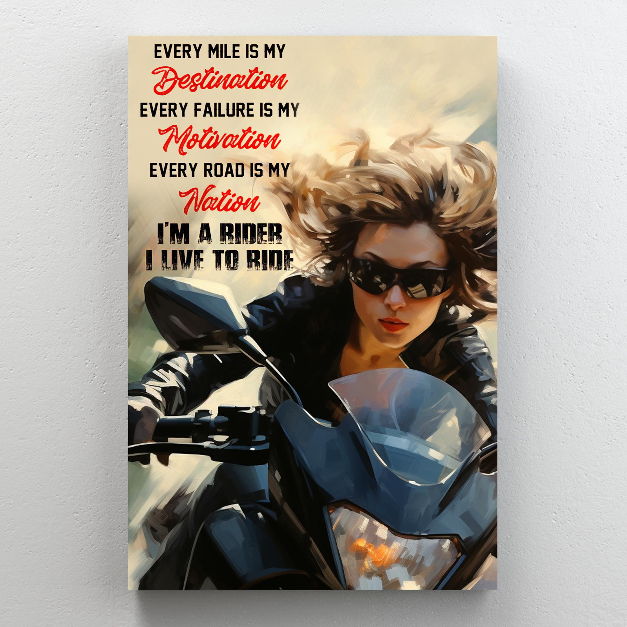 Trinx Koy Woman Im A Rider I Live To Ride On Canvas Graphic Art | Wayfair