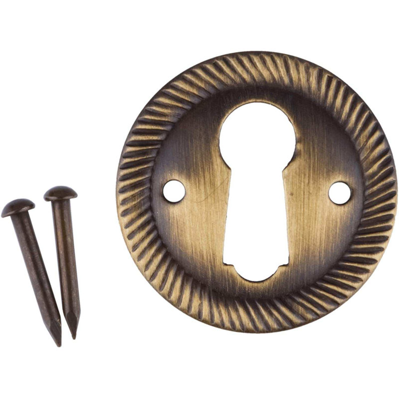 UNIQANTIQ HARDWARE SUPPLY Rope Pattern Aged Brass Keyhole Cover | Wayfair