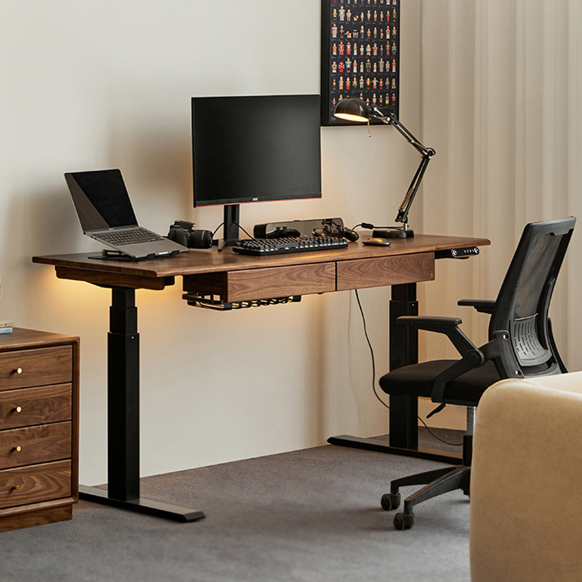 Hokku Designs Solid Wood Electric Adjustable Standing Desk - Wayfair Canada