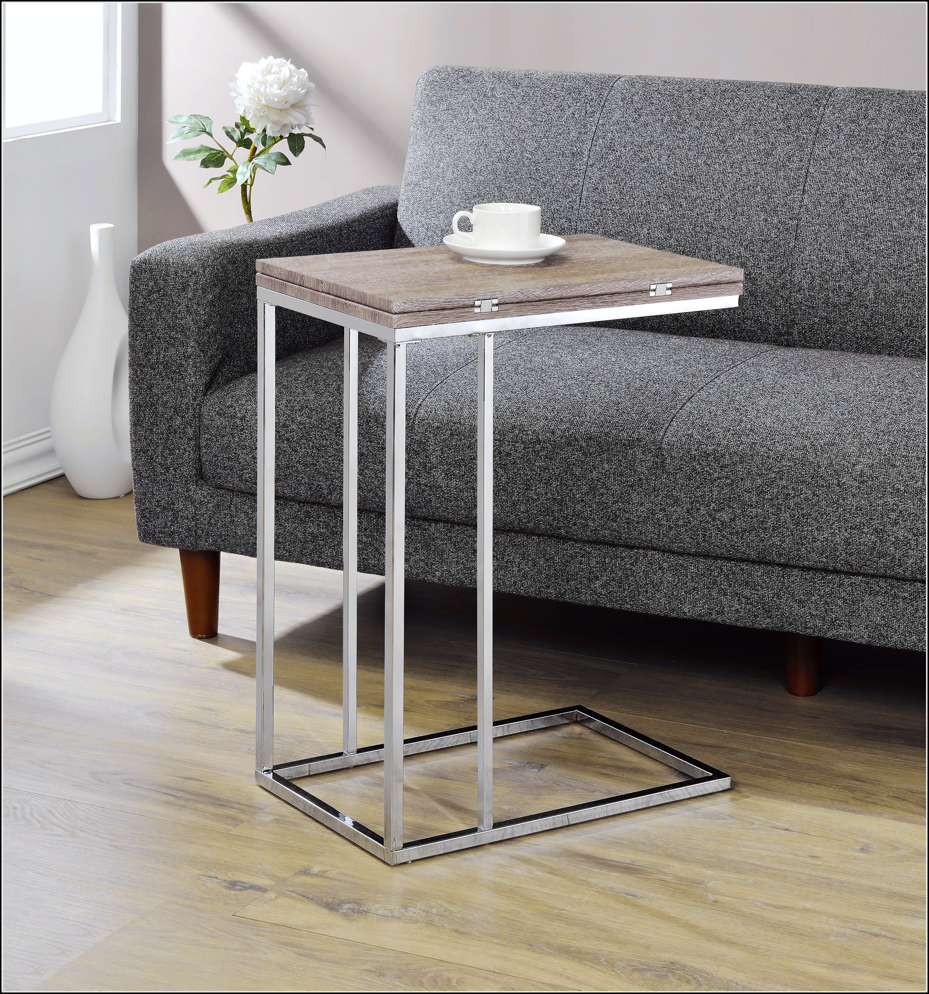 Ebern Designs Weathered Accent Table,Extendable table,Side Table,Oak ...