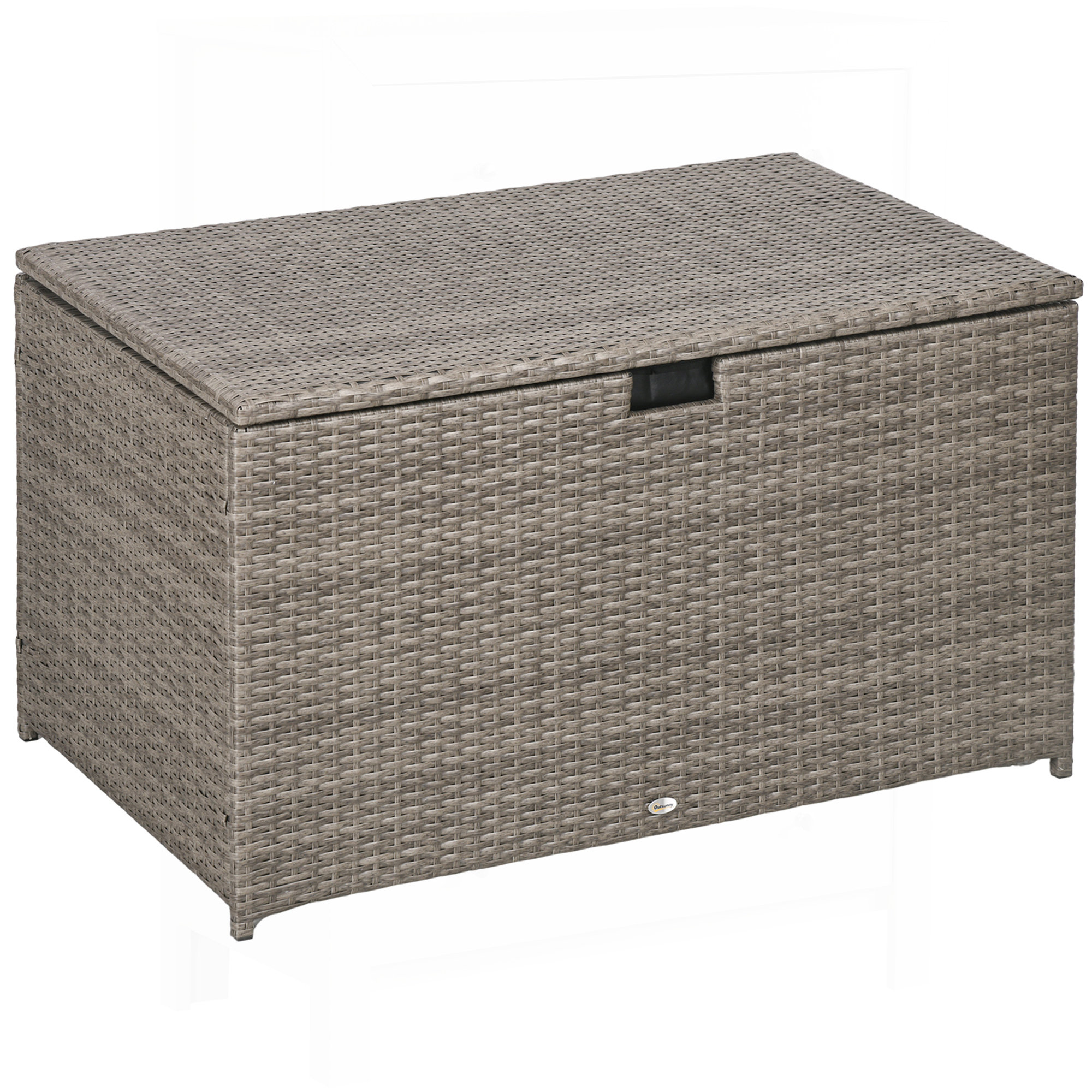 Decopom 113 Gallon Rattan Deck Box, Waterproof Outdoor Storage ...