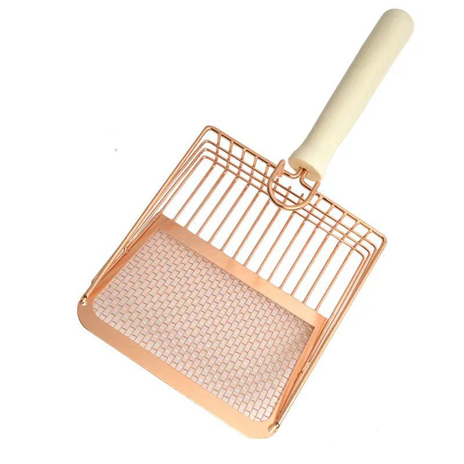 frler Cat Litter Scoop Metal Sifter With Wooden Handle,Kitty Deep ...