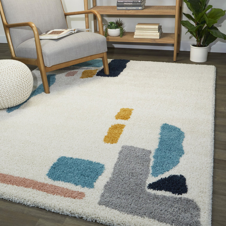 George Oliver Chantsong Abstract Shag Area Rug & Reviews | Wayfair