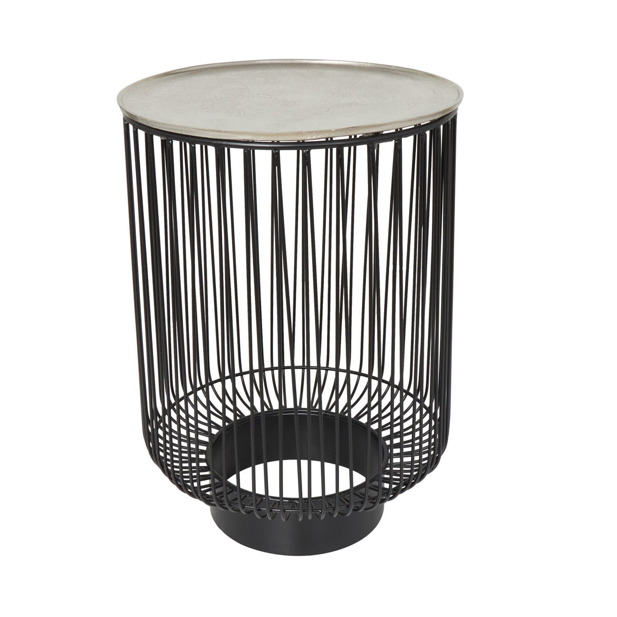 17 Stories Cole And Grey Metal Open Frame Wire Geometric Accent Table ...