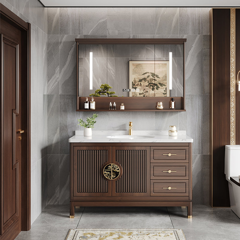 Backop Chinese-style luxurious retro bathroom Vanity | Wayfair