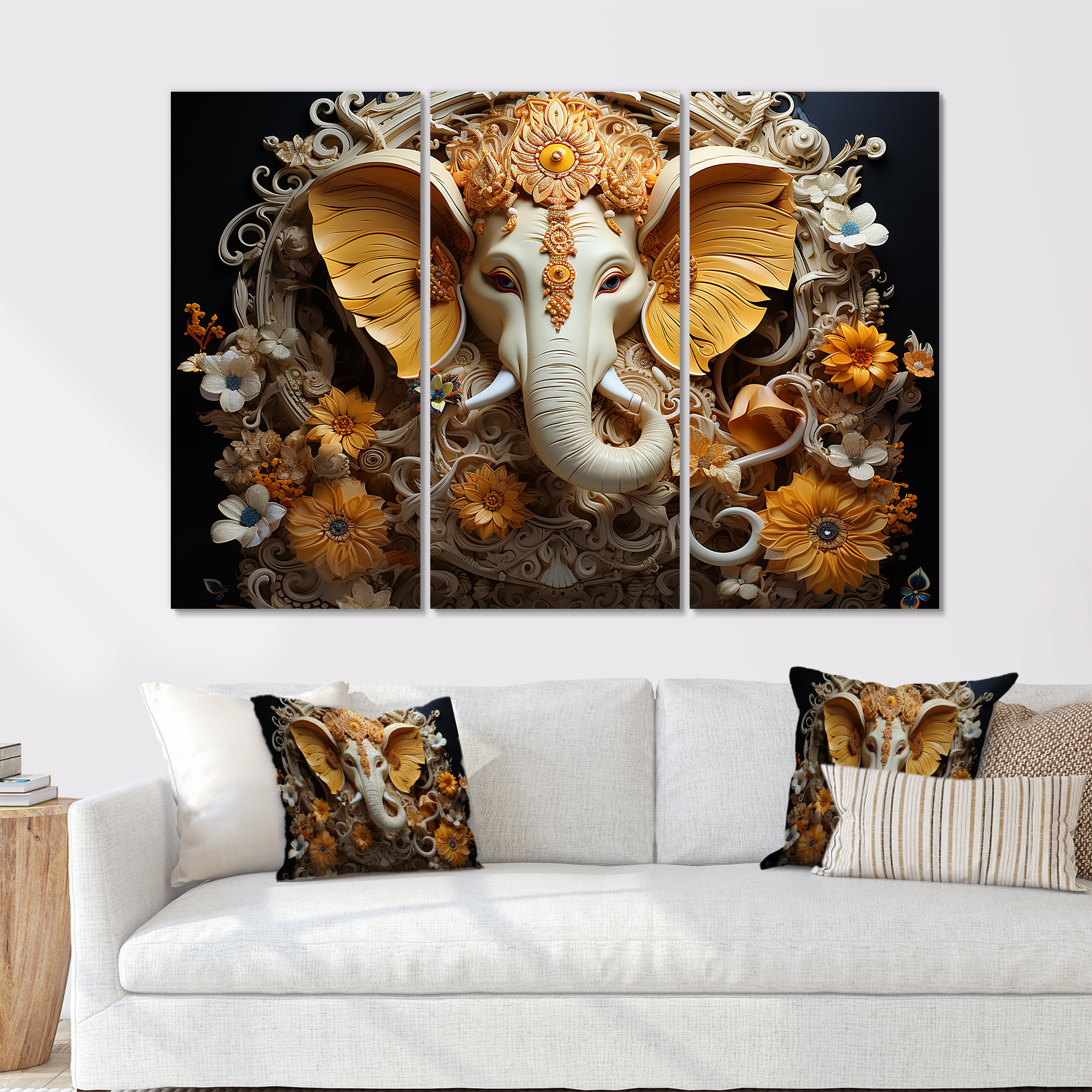 Bungalow Rose Hindu Ganesha Elephant God Turmeric Tints I - Hinduism ...