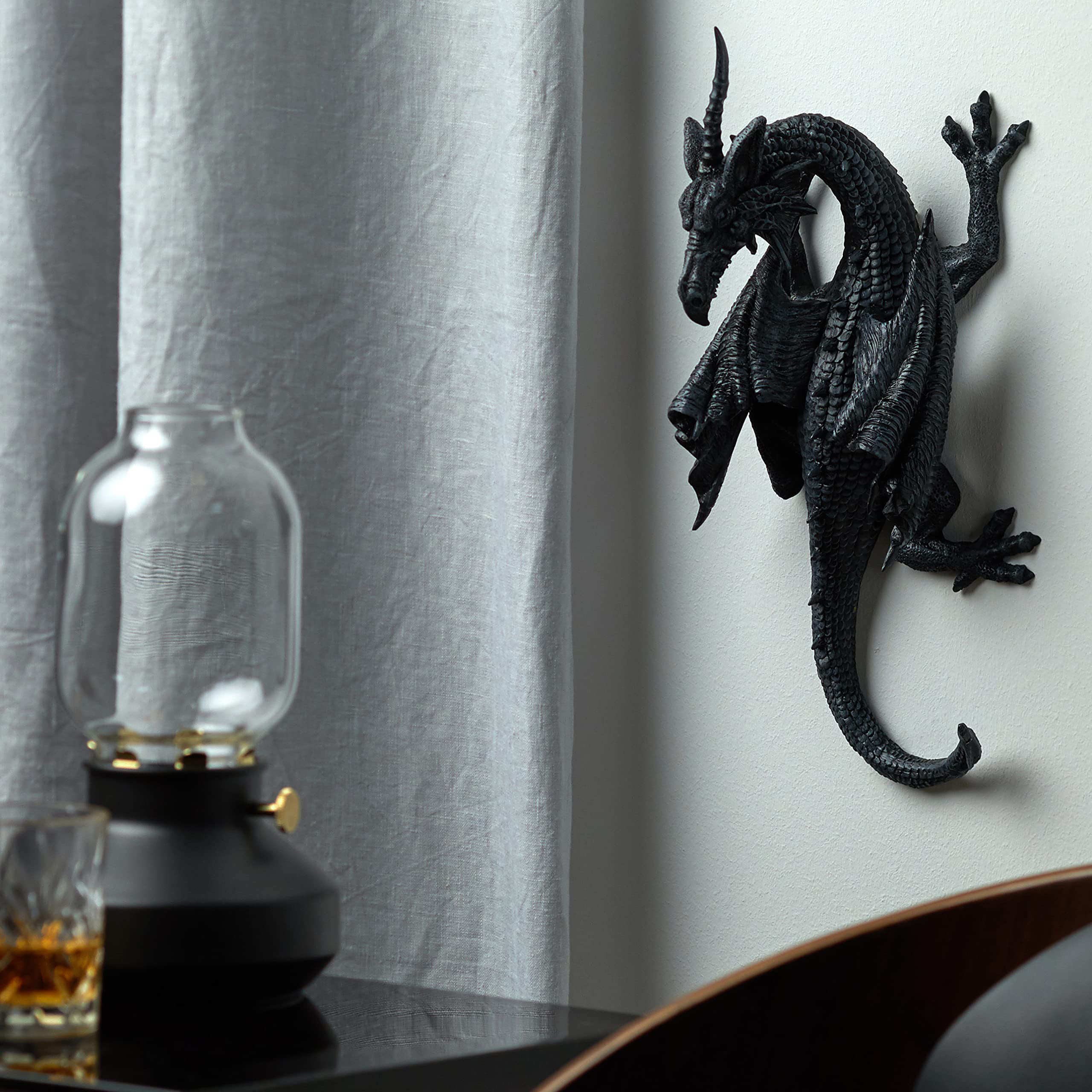 Trinx Horned Dragon Of Devonshire Wall Sculpture 13 Inch, Single | Wayfair