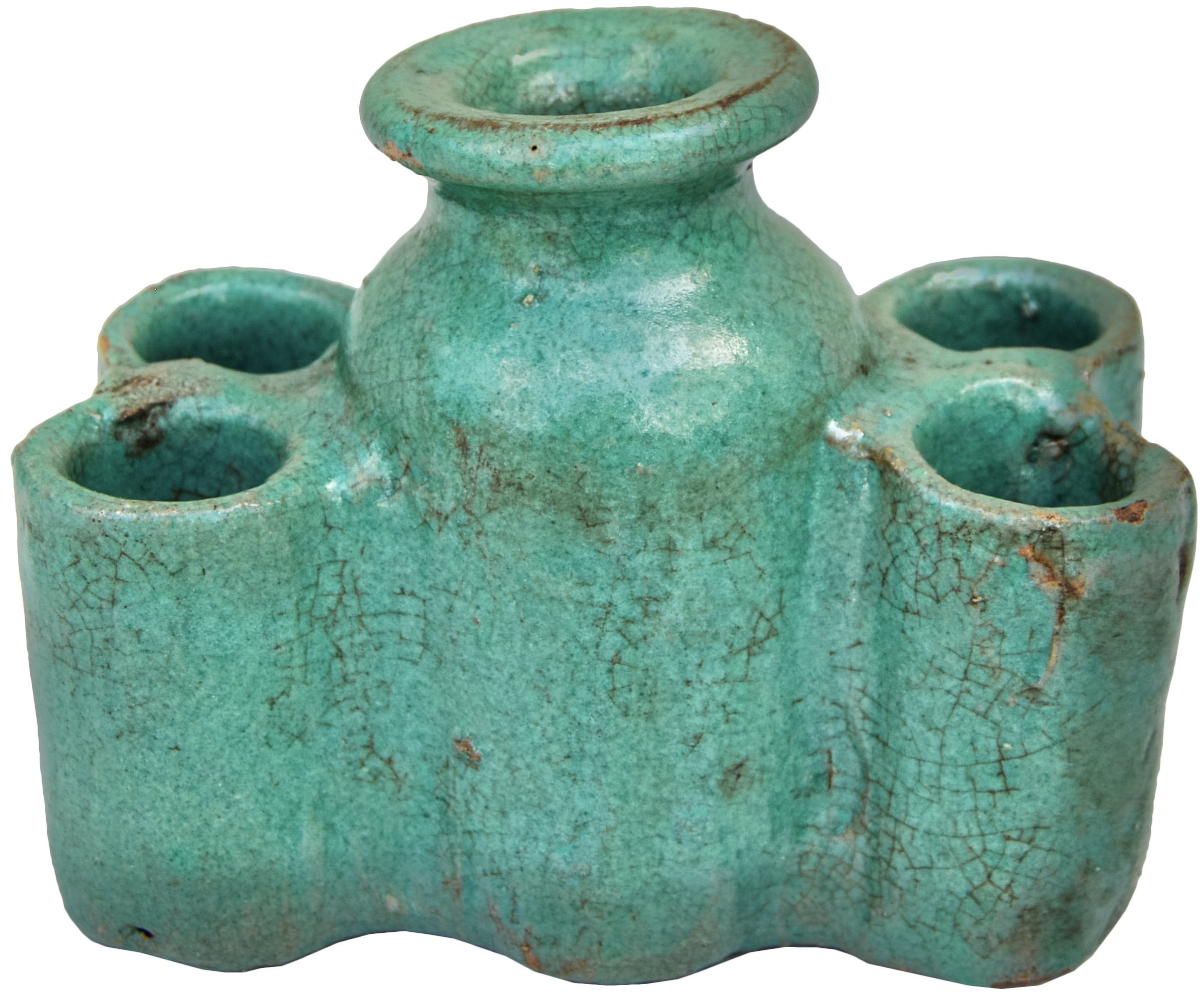 The Moroccan Room Antique Handcrafted Moroccan Green Ceramic Inkwell ...