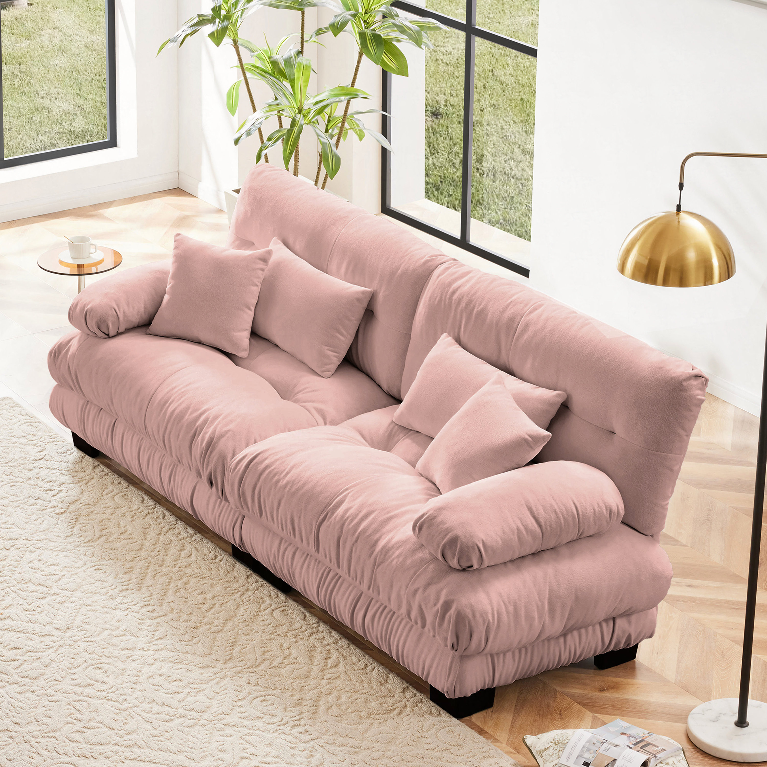 Dakota Fields Cloud Couch 2 Seater Sofa for Living Room, Chenille 2 ...