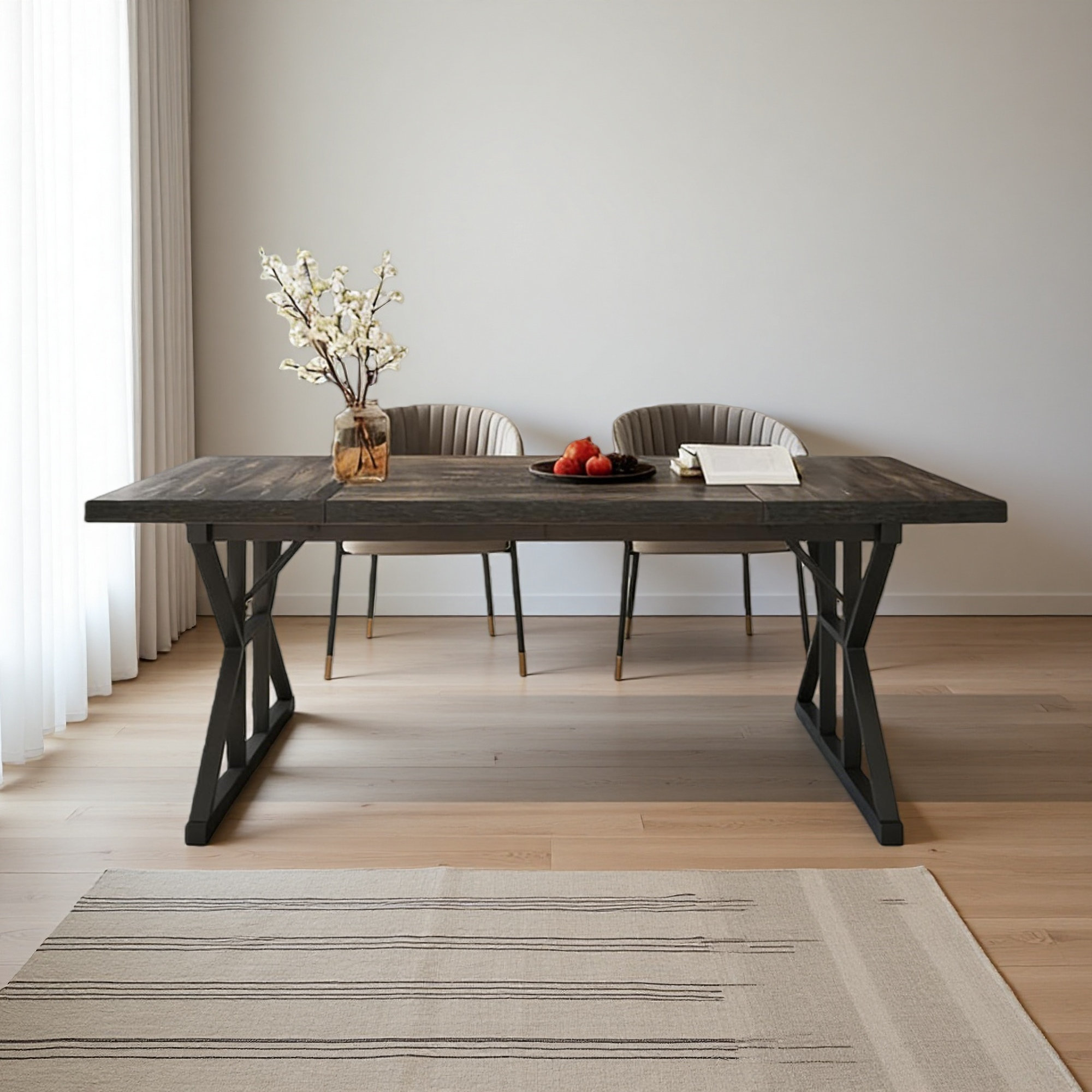 Millwood Pines X-Shaped Design Kitchen Table,Dining Table,Computer Desk ...