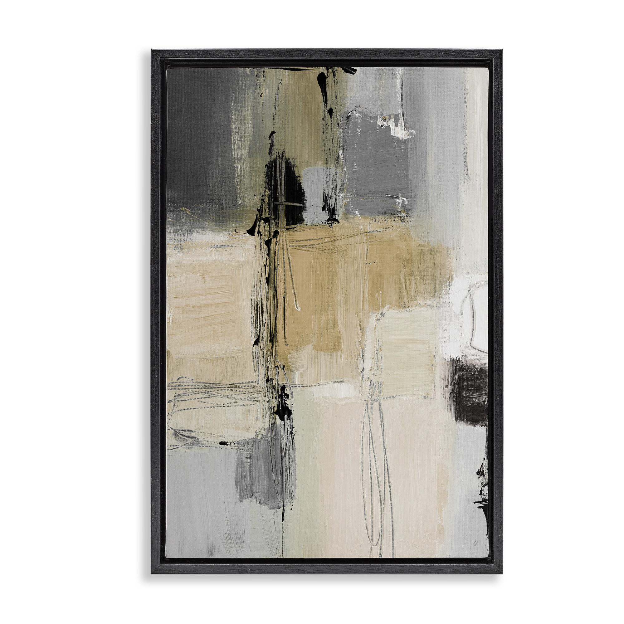 Wrought Studio™ Rustic Organic Abstraction Framed Floater Canvas by ...