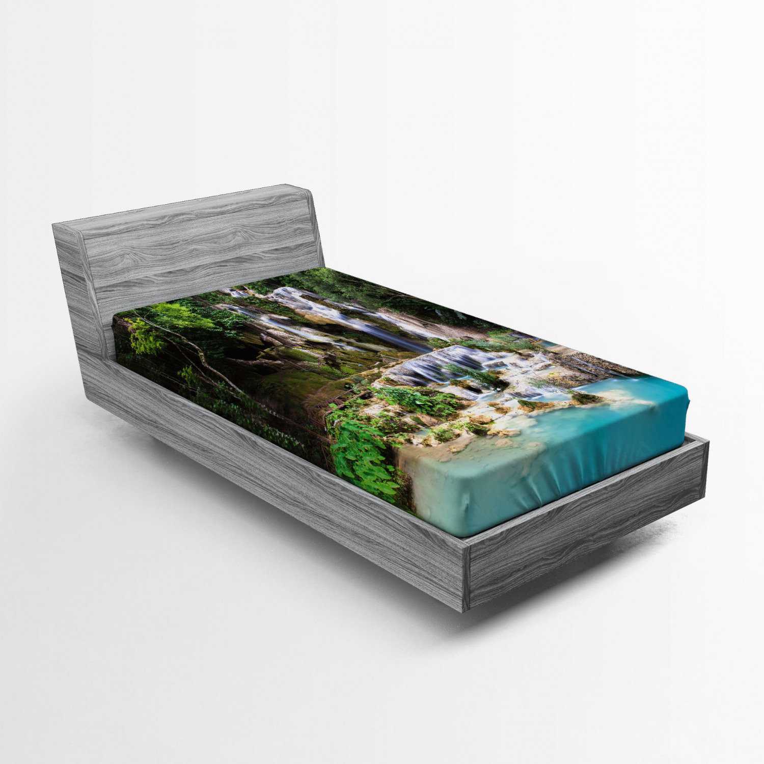 Ambesonne Waterfall Fitted Sheet | Wayfair