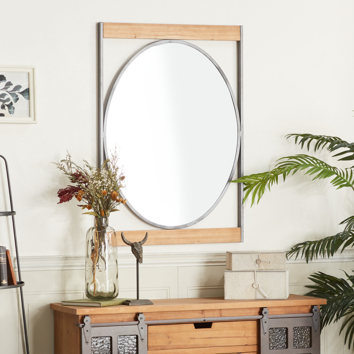 Novogratz Cole And Grey Industrial Iron Wall Mirror | Wayfair