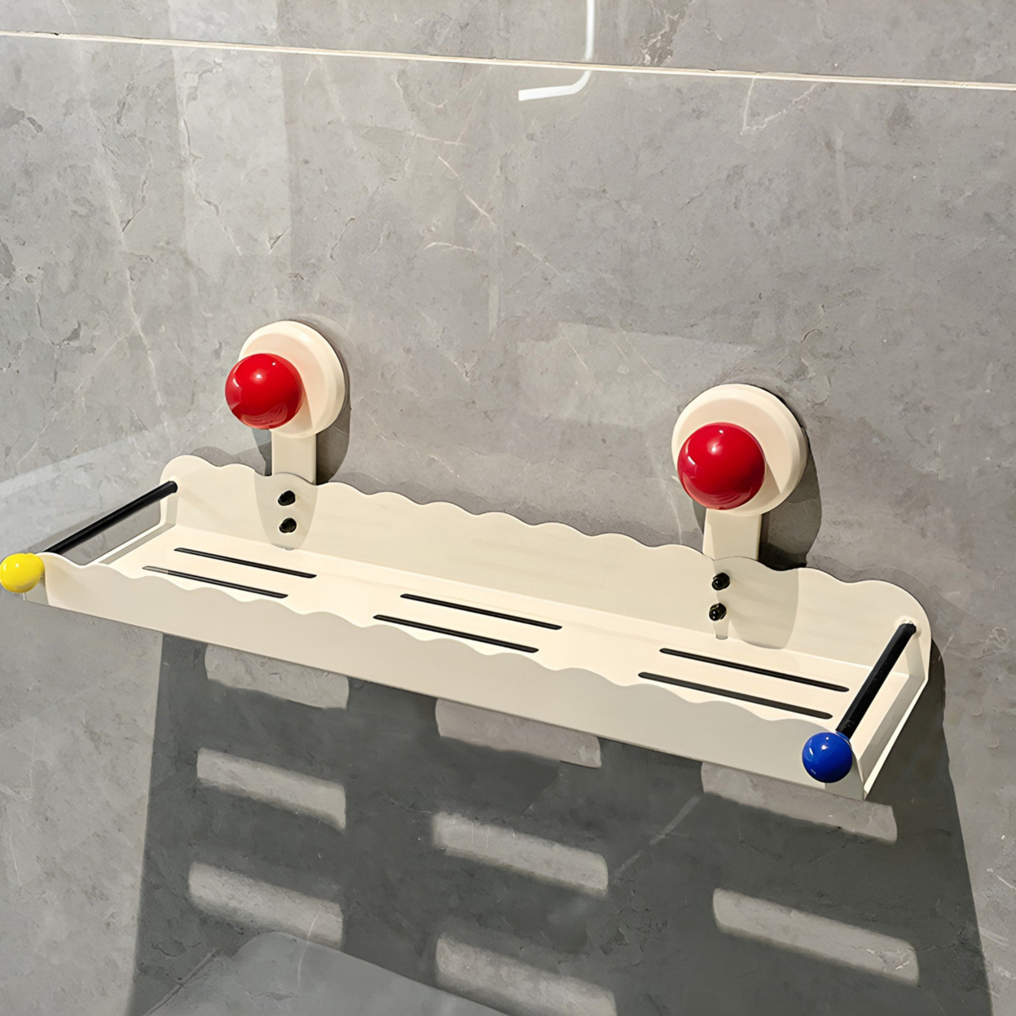 Rebrilliant Non Perforated Iron Suction Cup Storage Rack, Bathroom ...