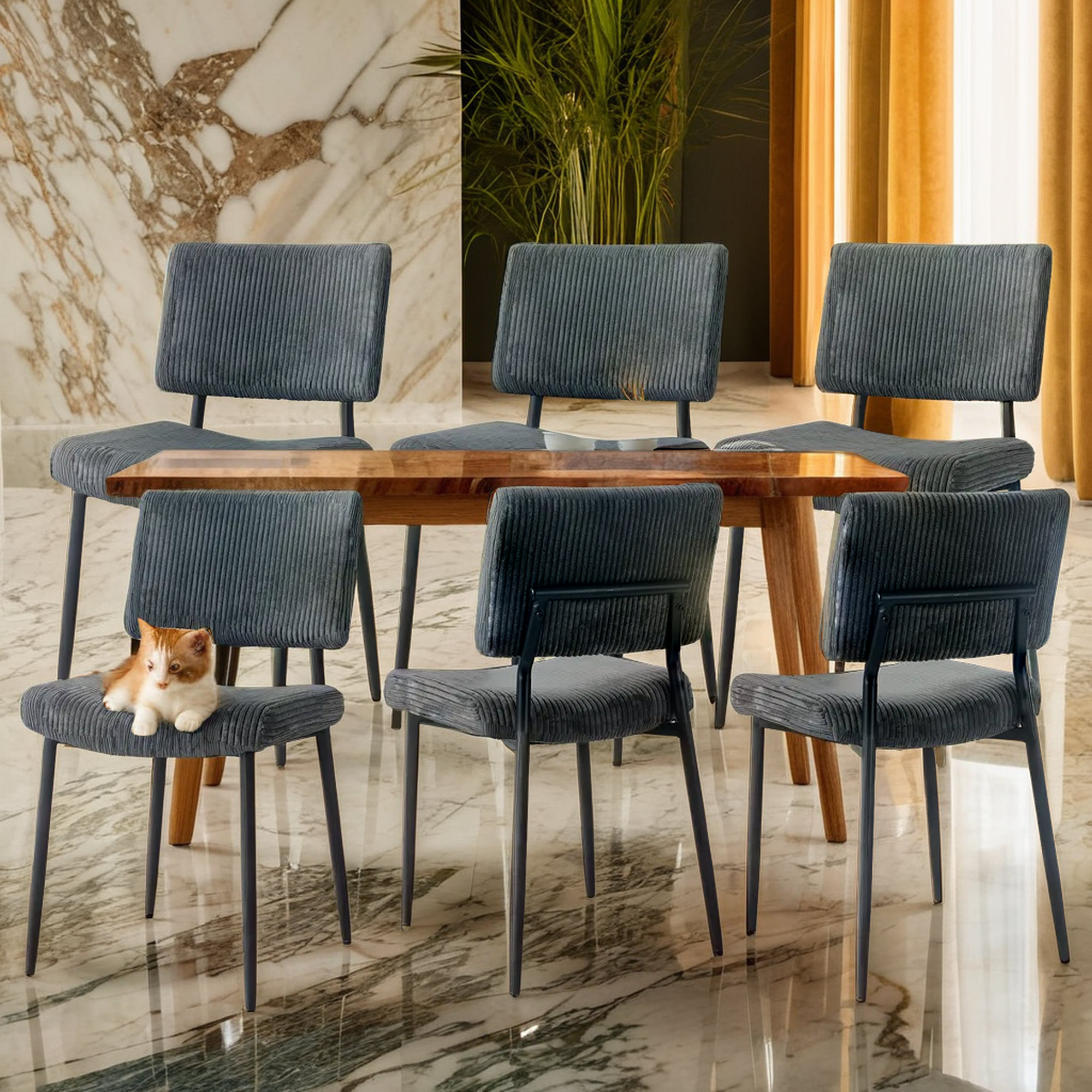 Corrigan Studio® Modern Simple Fabric Upholstered Dining Chair (Set of ...