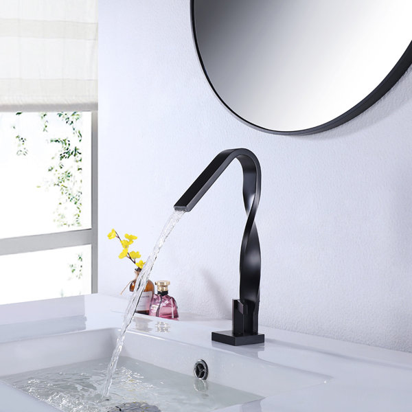 MODLAND Single Hole Bathroom Faucet Spiral Shape with Cover Plate ...